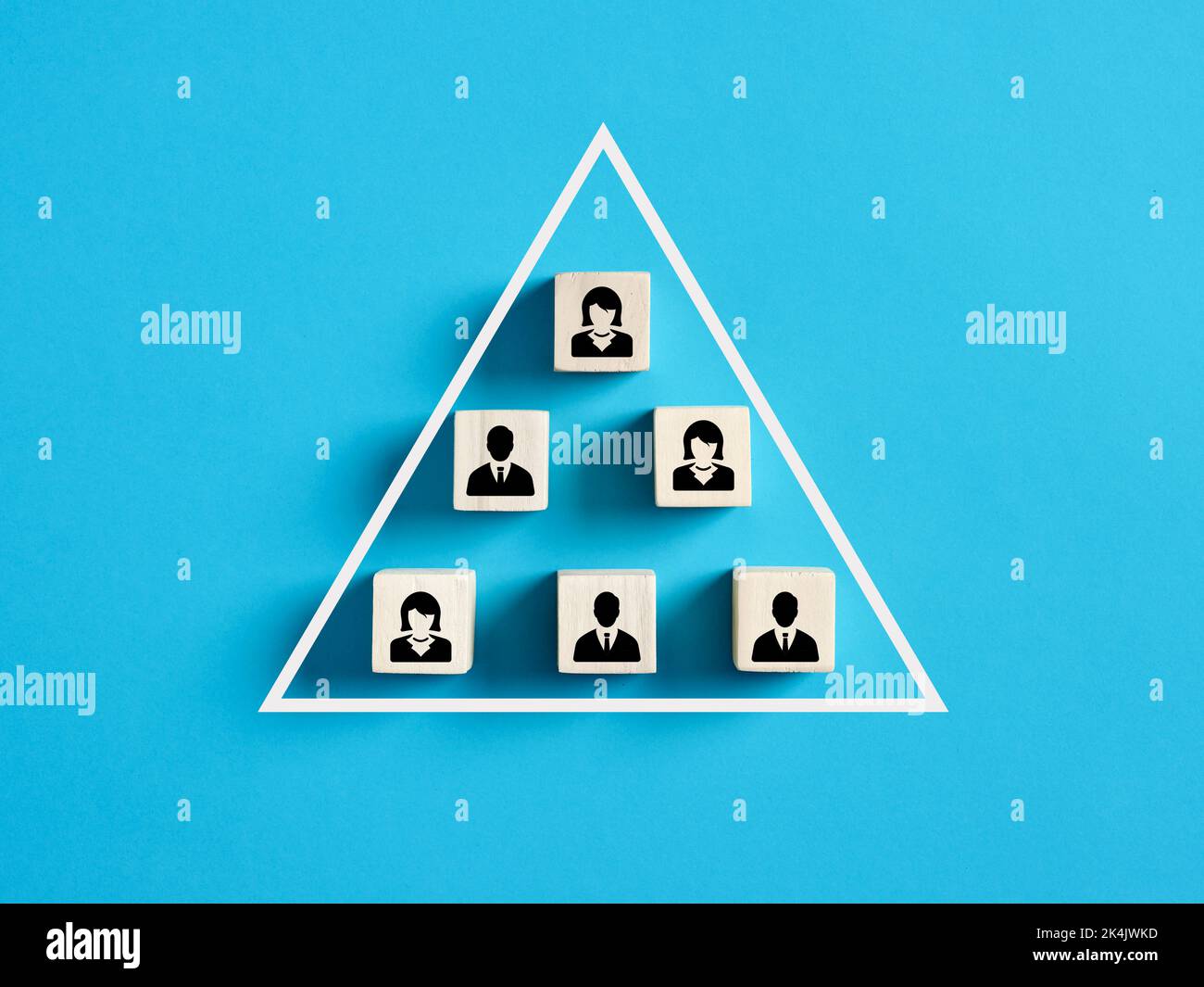 Employee icons are united into one organizational structure. Combining ...