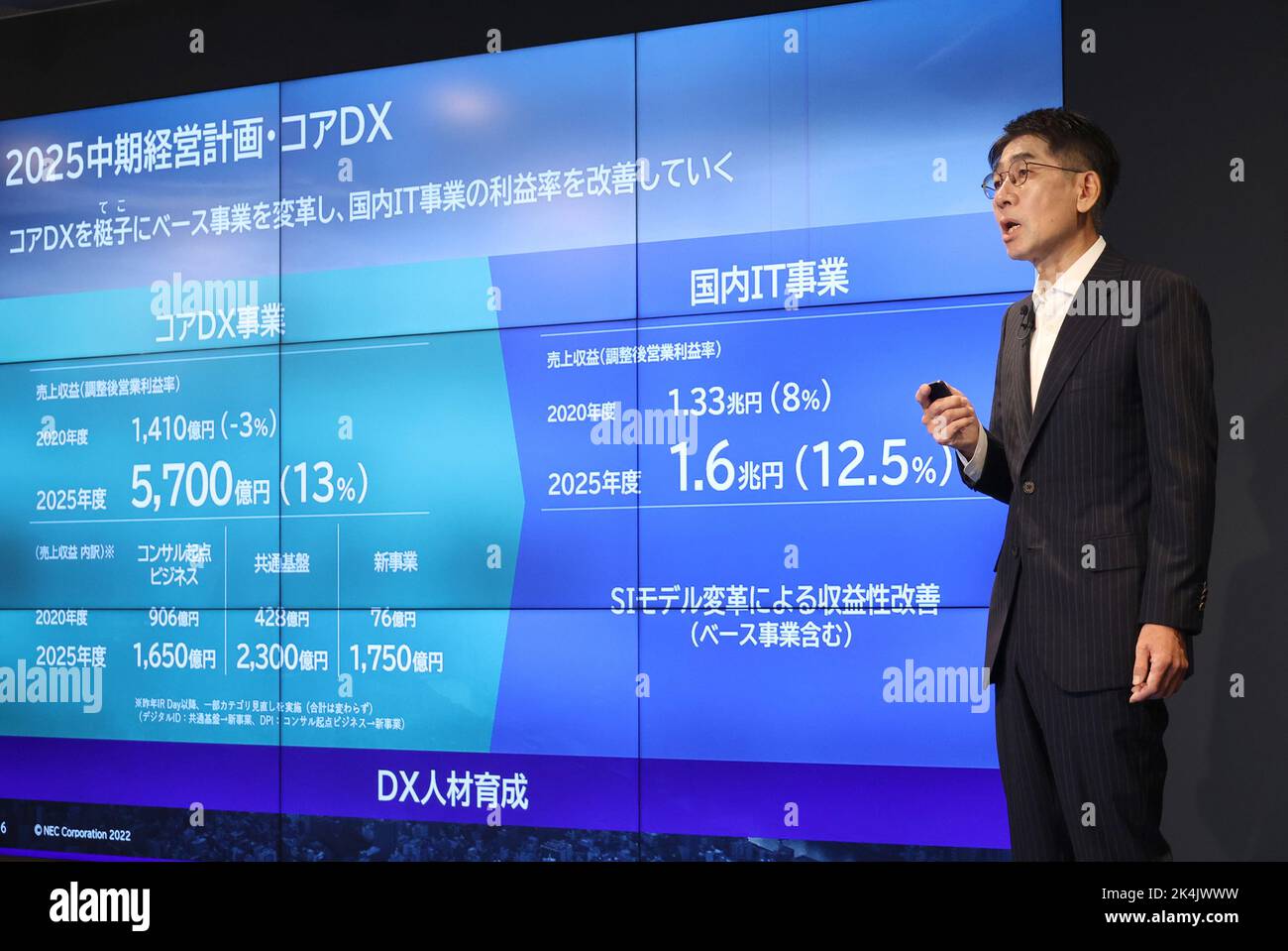 Tokyo, Japan. 3rd Oct, 2022. Japan's electronics giant NEC president ...