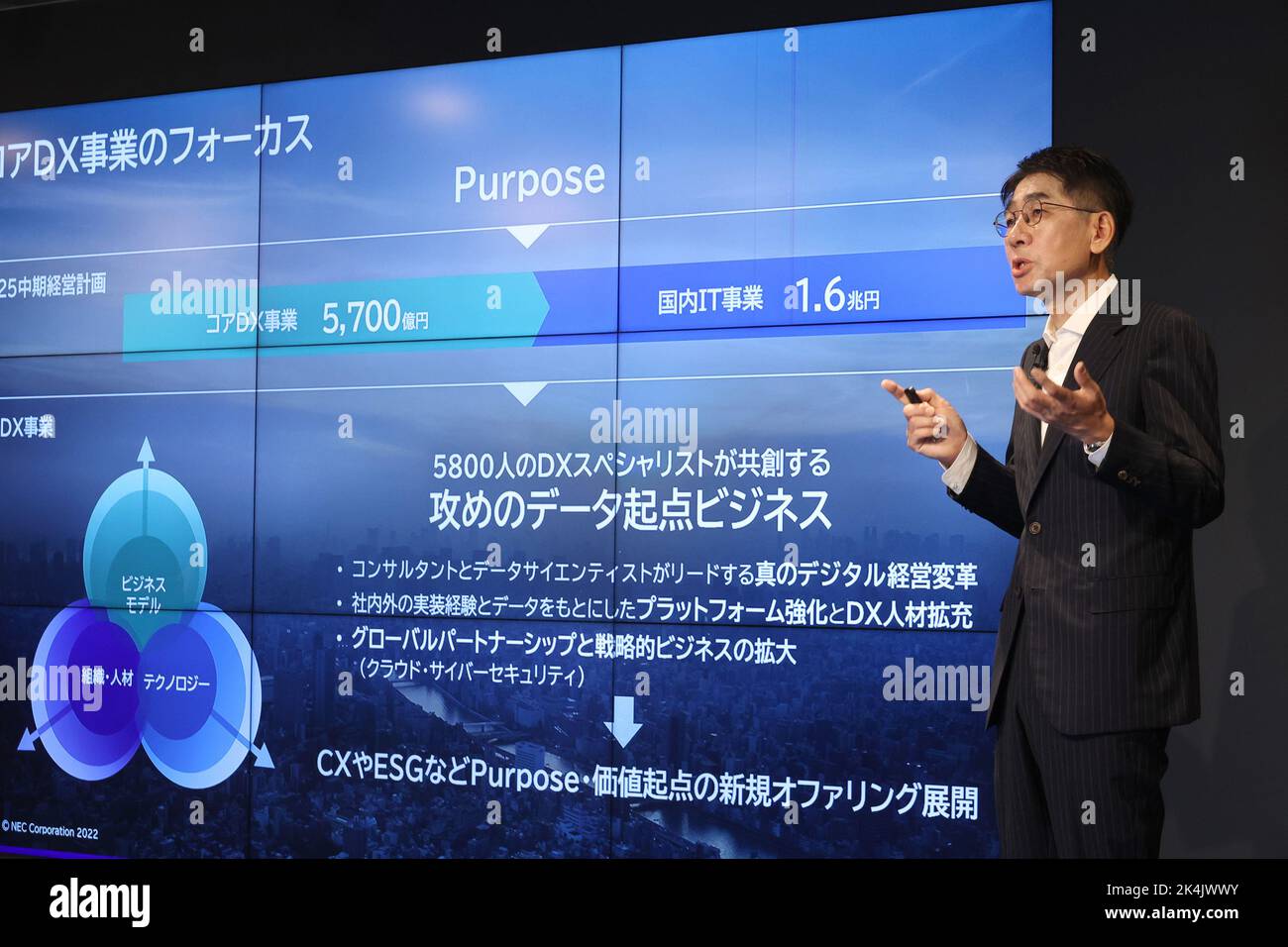 Tokyo, Japan. 3rd Oct, 2022. Japan's electronics giant NEC president ...