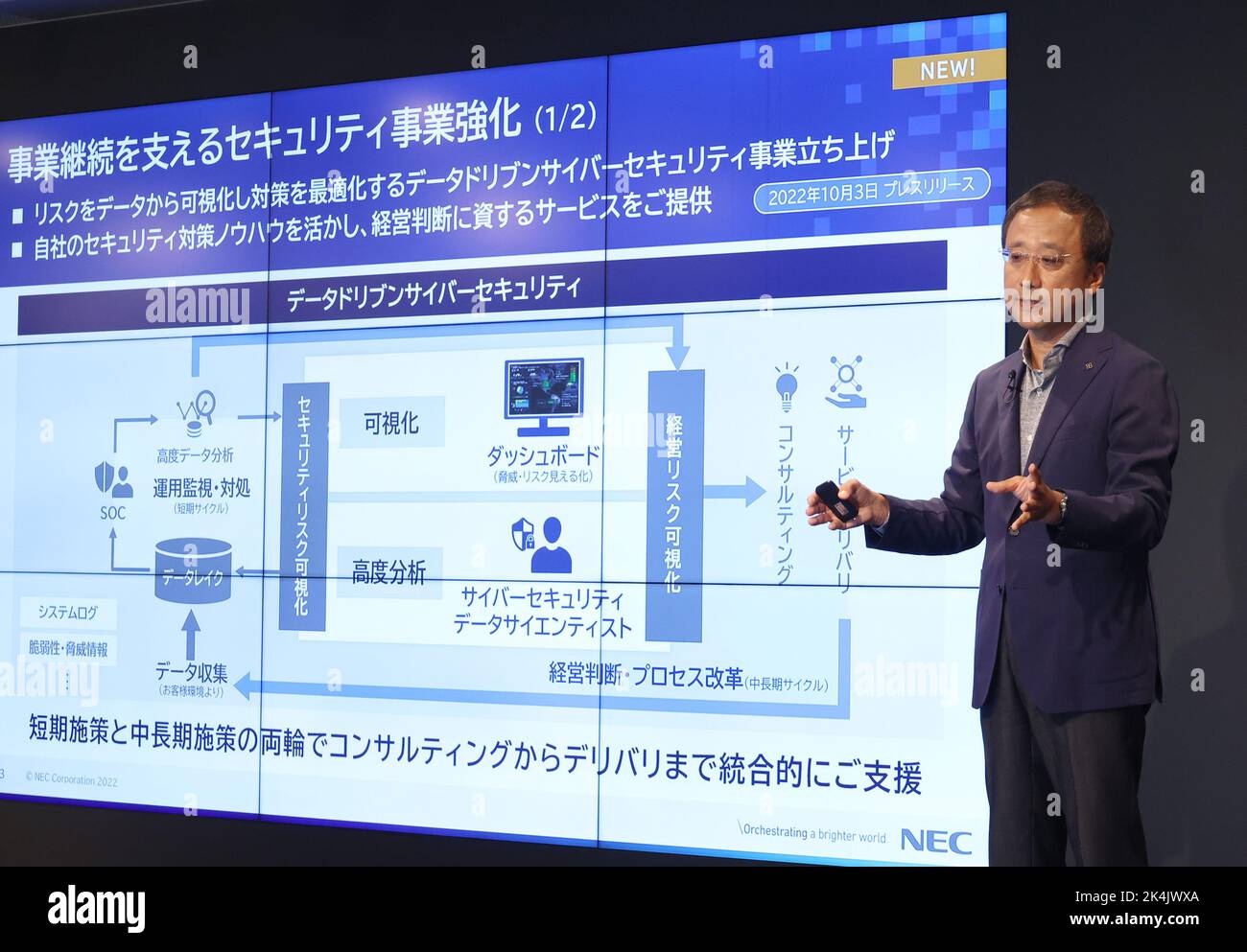 Tokyo, Japan. 3rd Oct, 2022. Japan's electronics giant NEC executive ...
