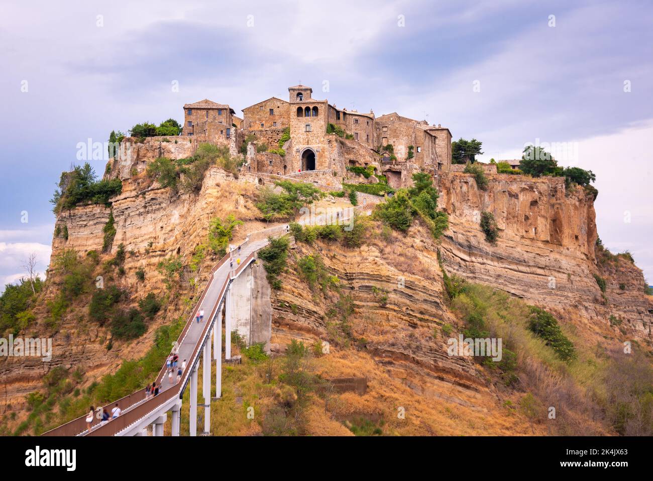 Ancient town of Bagnoregio. Old village on hill with a bridge Stock ...