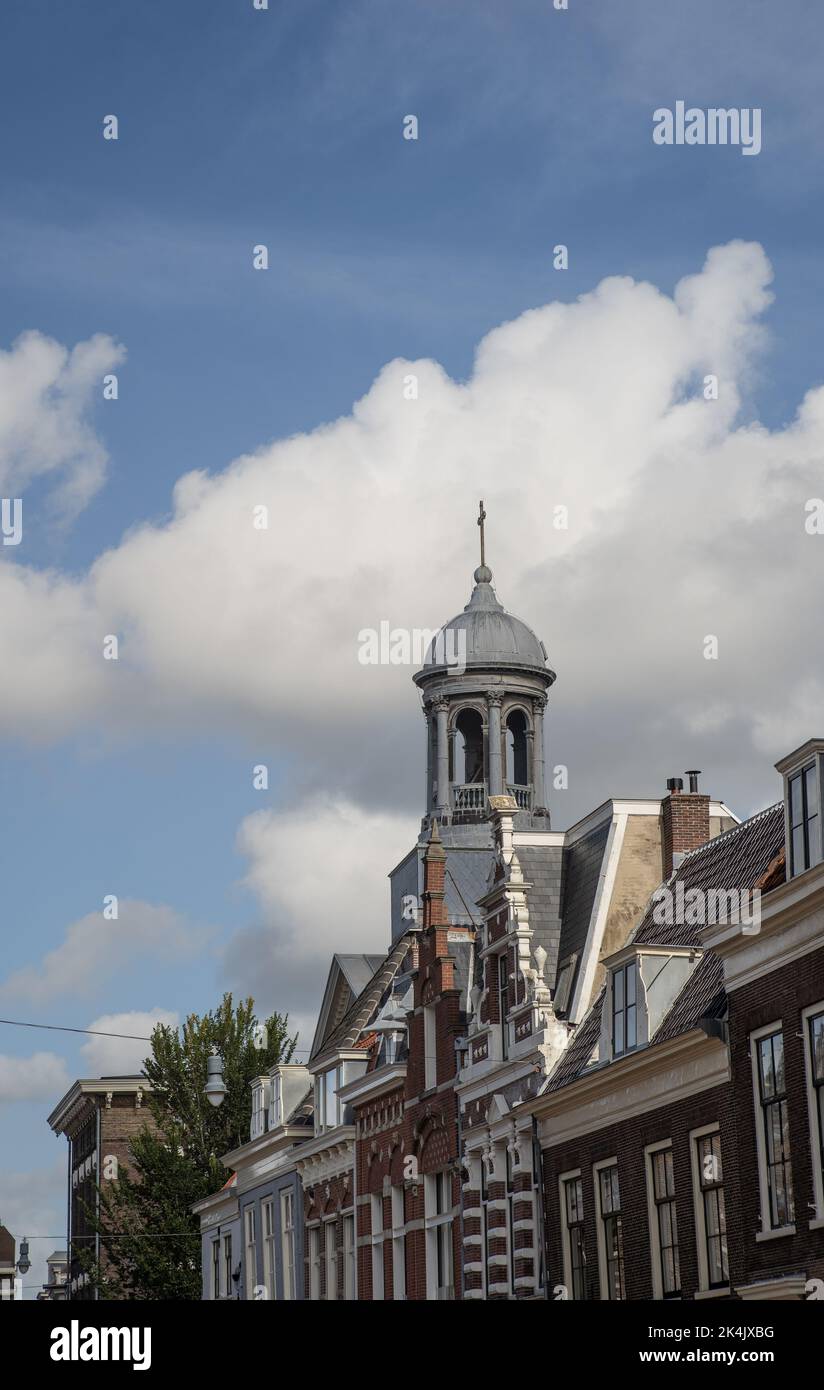 Old buildings, architecture in the Dutch city of Haarlem, the ...