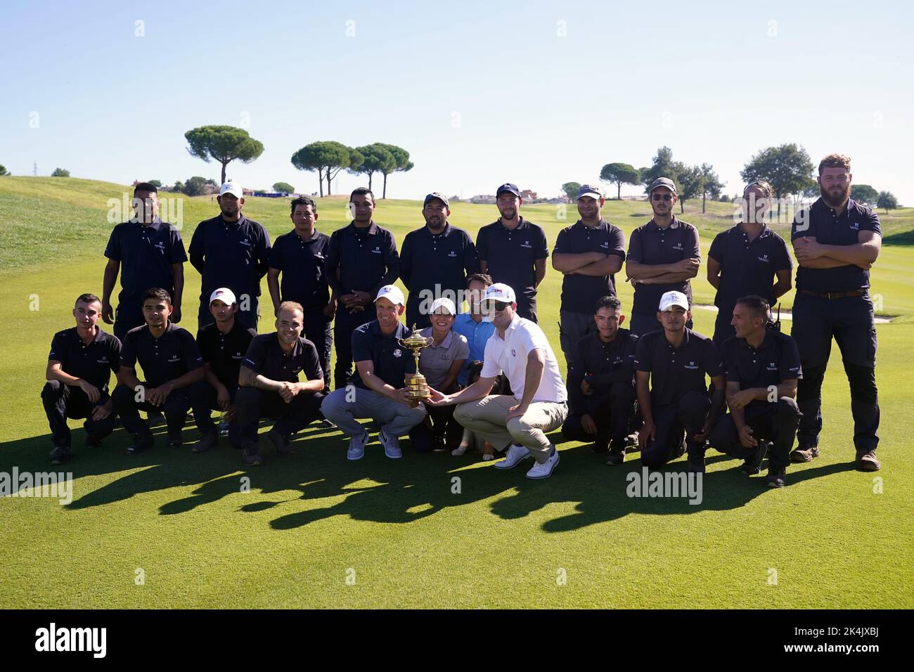Europe Ryder Cup captain Luke Donald (left) with USA captain Zach ...