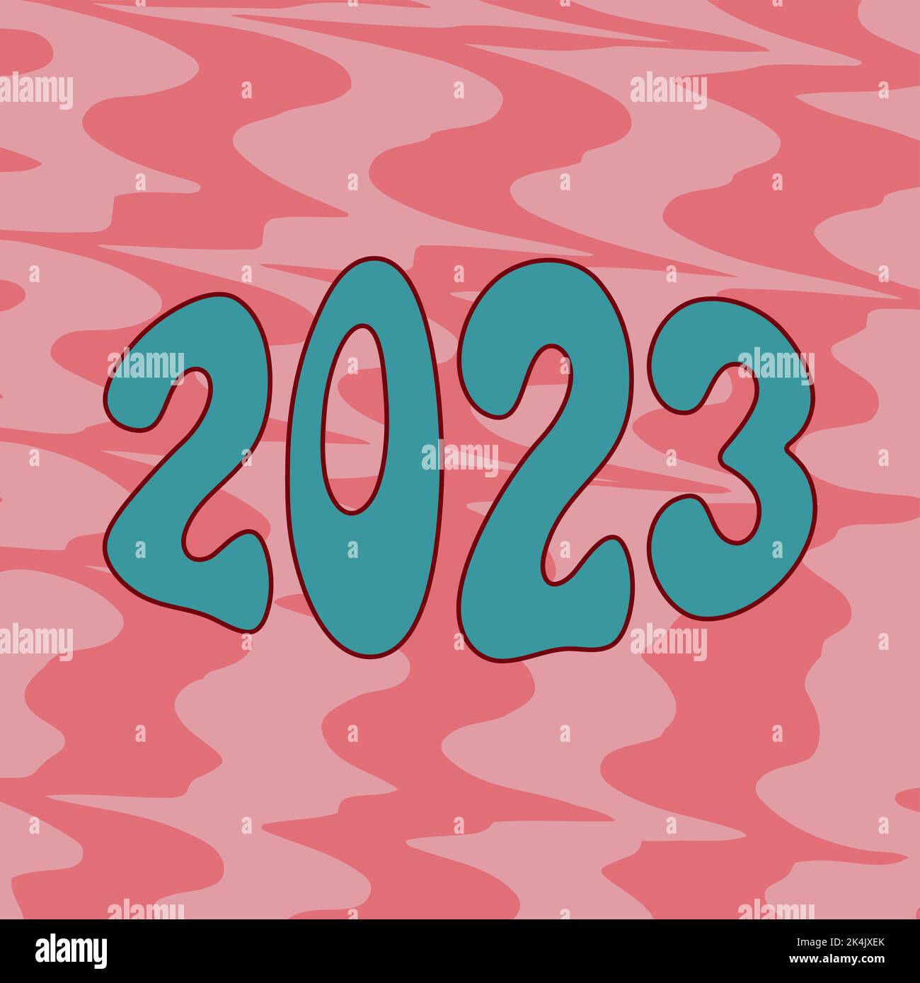 2023 numbers on abstract trippy background. New Year 2023 lettering ...