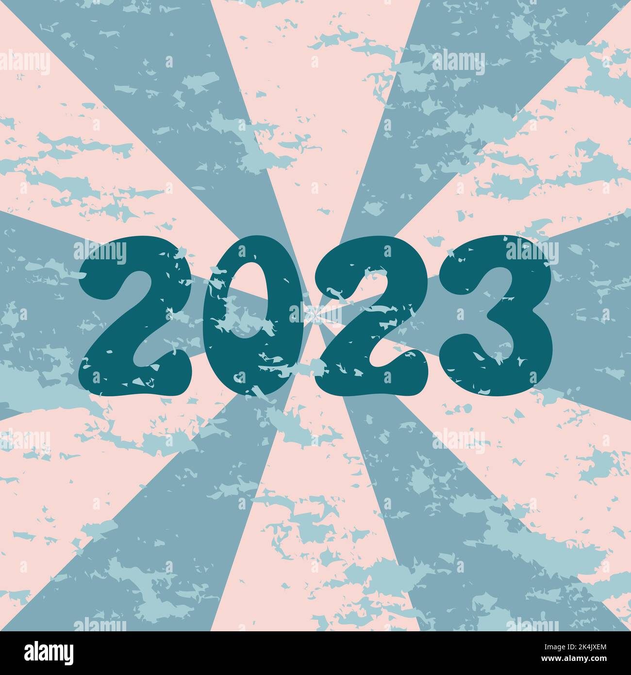 2023 abstract groovy card. New Year 2023 numbers lettering on vintage ...