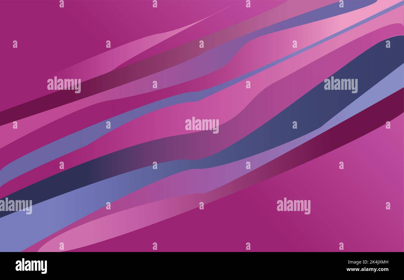 Abstract horizontal line background. Curved layers in vibrant pink and ...