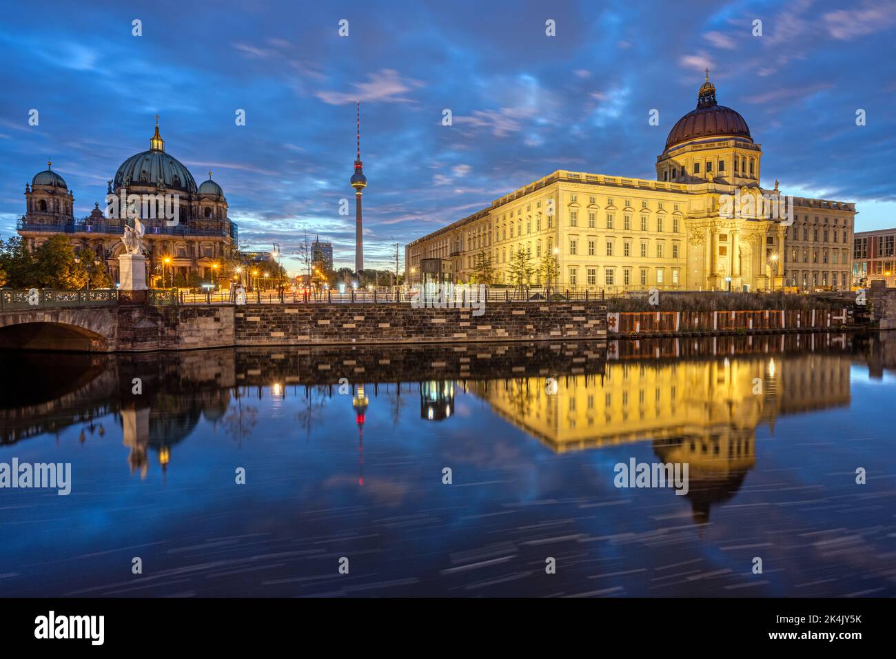 The reconstructed City Palace, the Cathedral and the TV Tower in Berlin ...