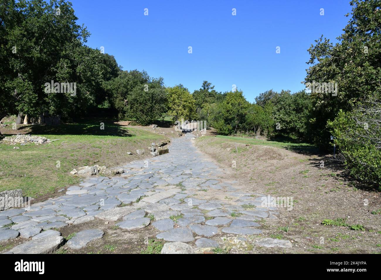 An ancient road in the archaeological park of Cuma near Naples, Italy ...