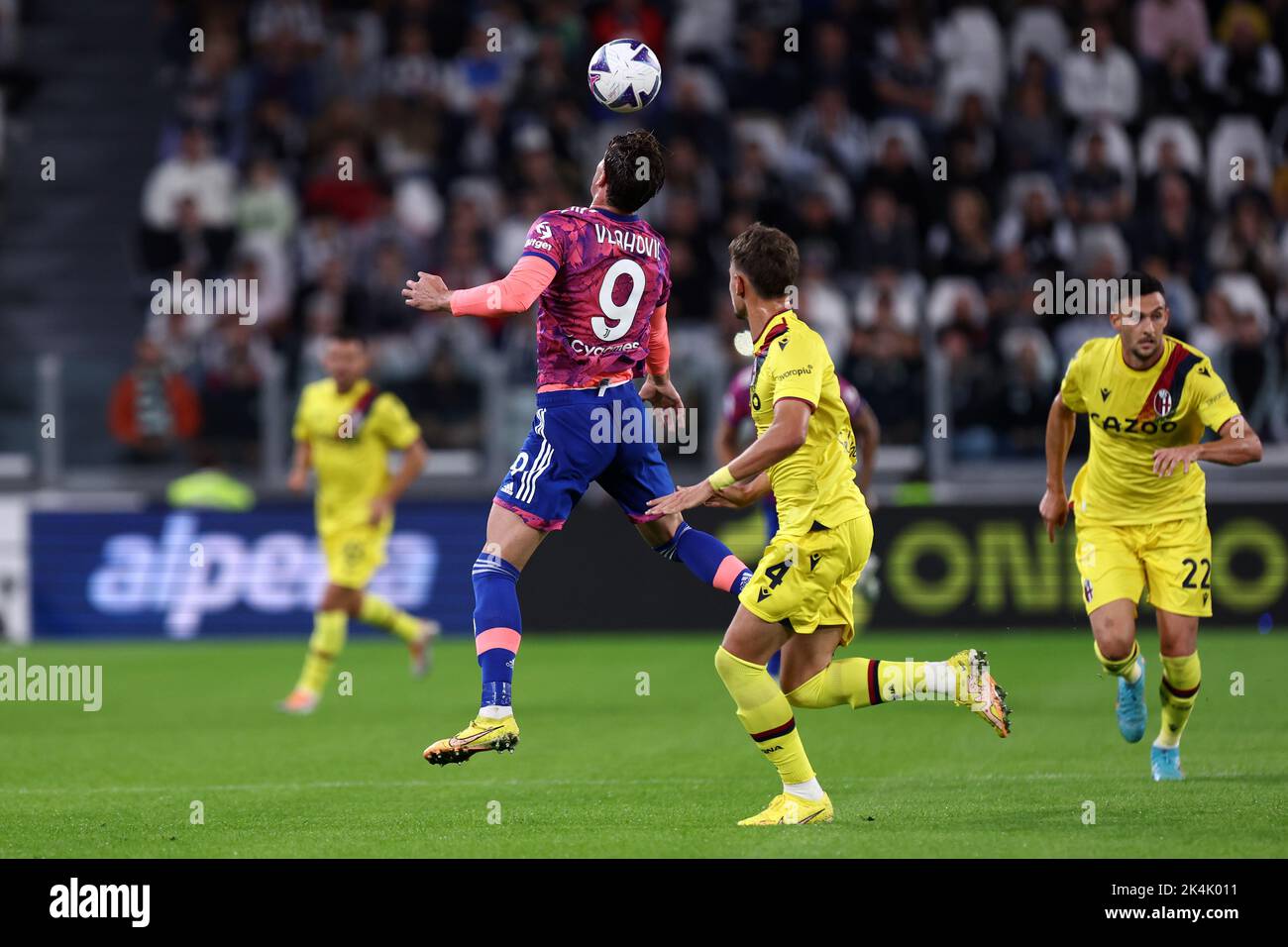 Dusan Vlahovic of Juventus Fc controls the ball during the Serie A ...