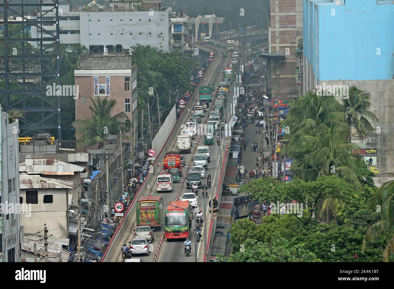 A view of The Mayor Mohammed Hanif Flyover chankharpul end, Dhaka ...