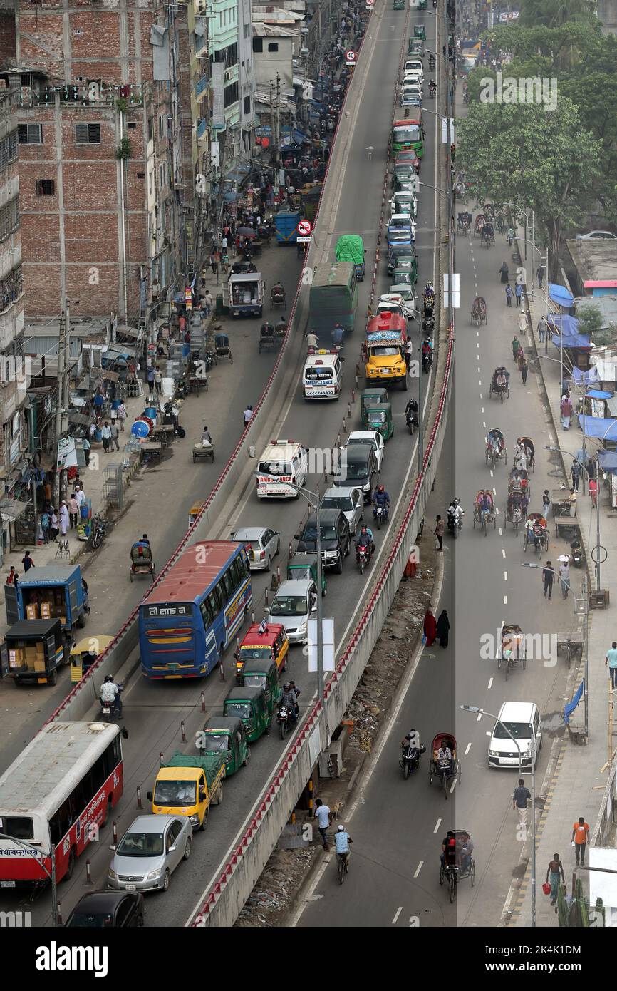 A view of The Mayor Mohammed Hanif Flyover chankharpul end, Dhaka ...