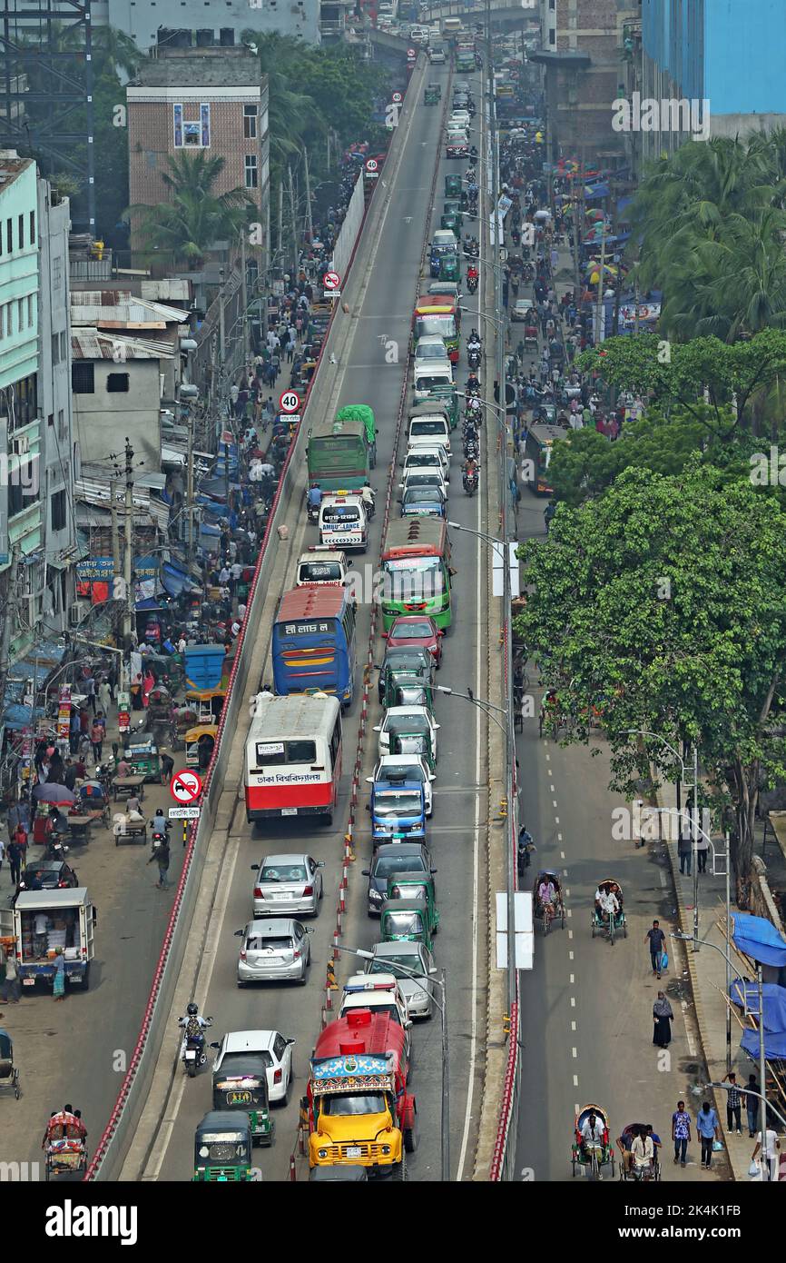 A view of The Mayor Mohammed Hanif Flyover chankharpul end, Dhaka ...