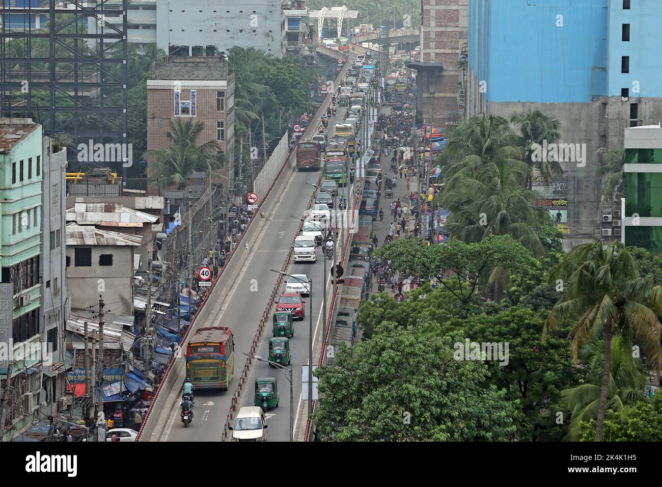 A view of The Mayor Mohammed Hanif Flyover chankharpul end, Dhaka ...