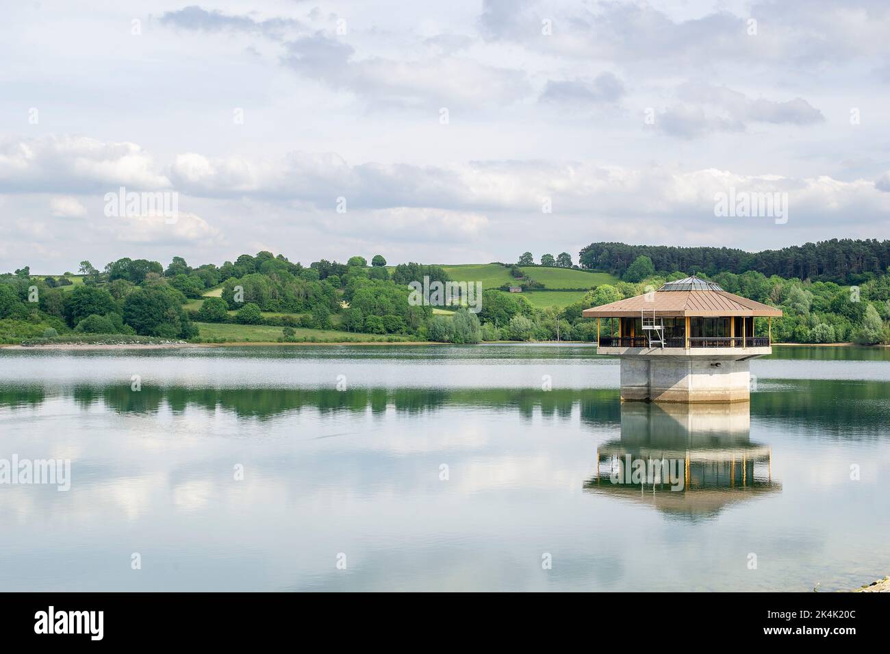 The valve tower at Carsington Water reservoir Stock Photo - Alamy