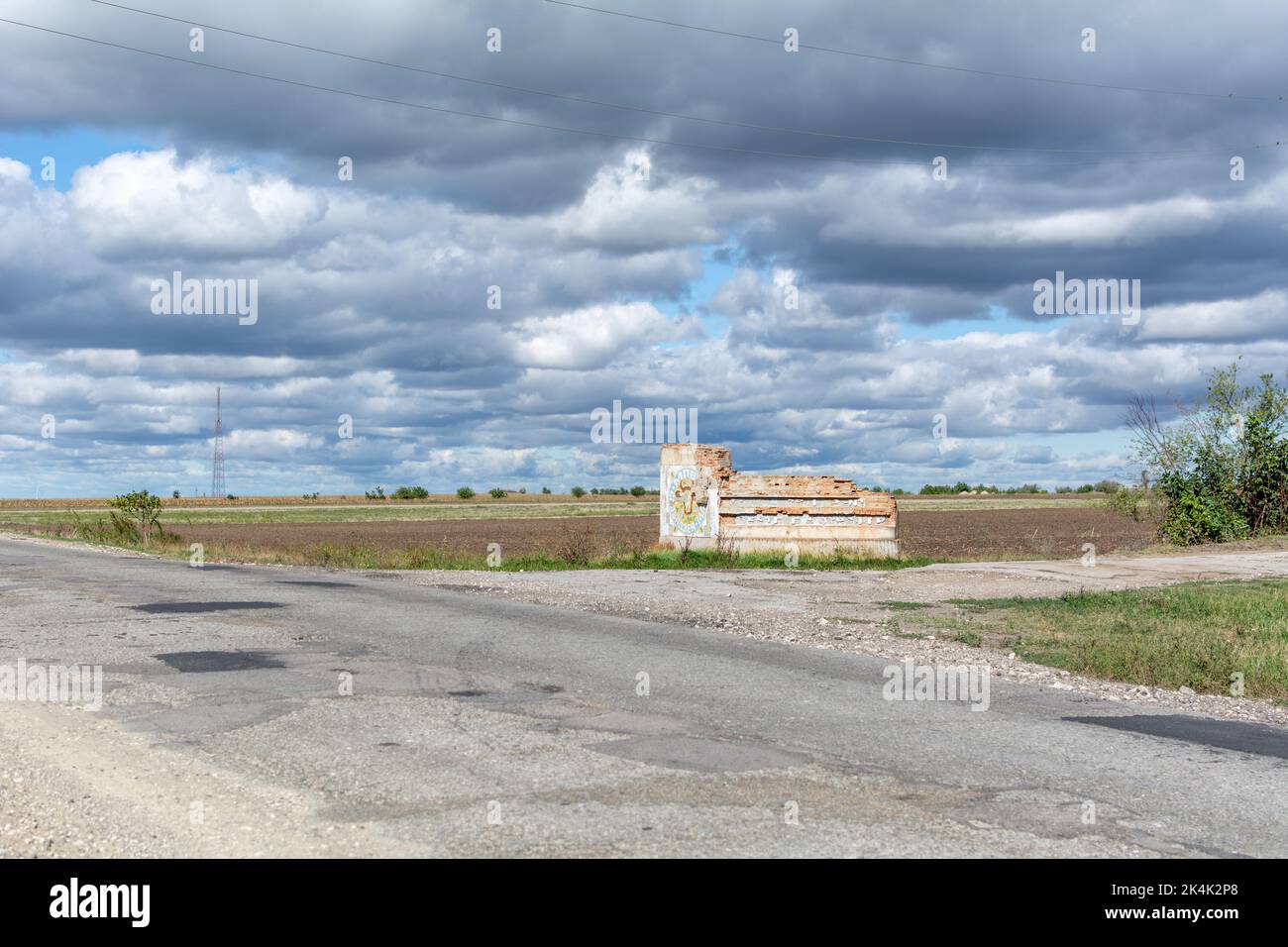 Monument to a farm for growing cattle (cows) for meat and milk. The ...