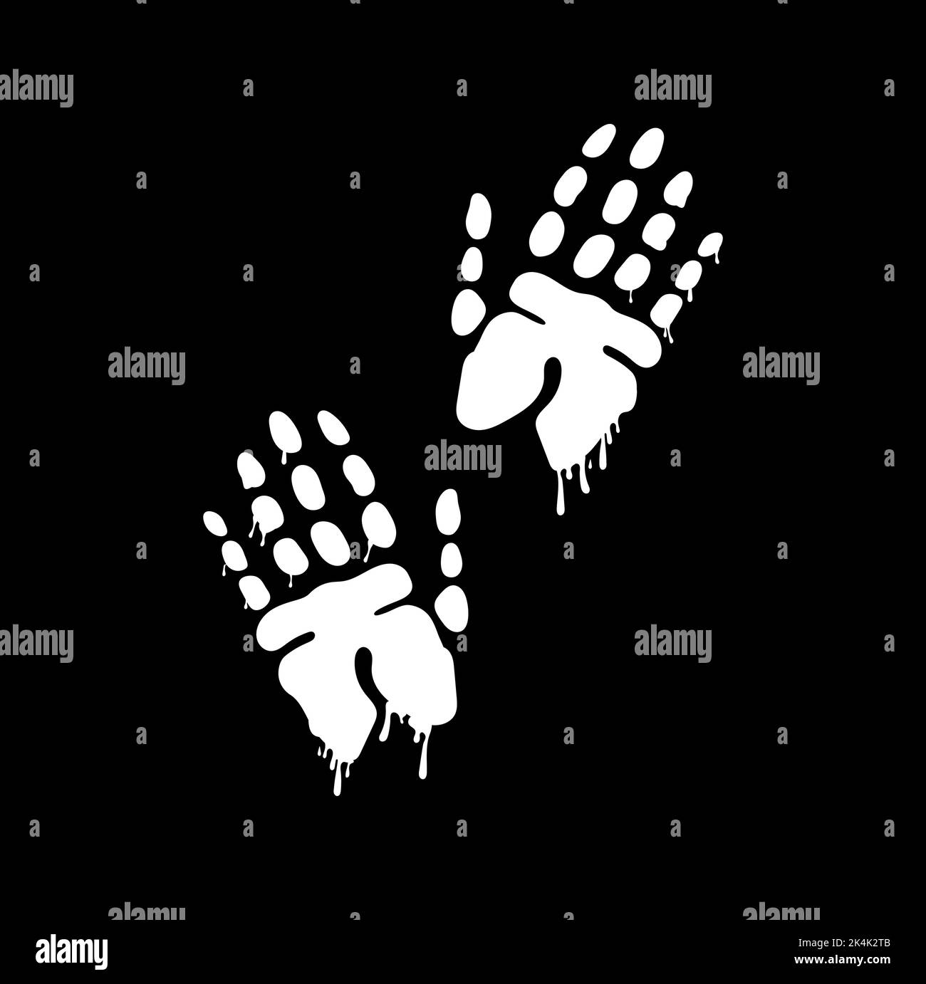 Hands palm paint drip splatter. Stain horror drops. Paint splash and ...