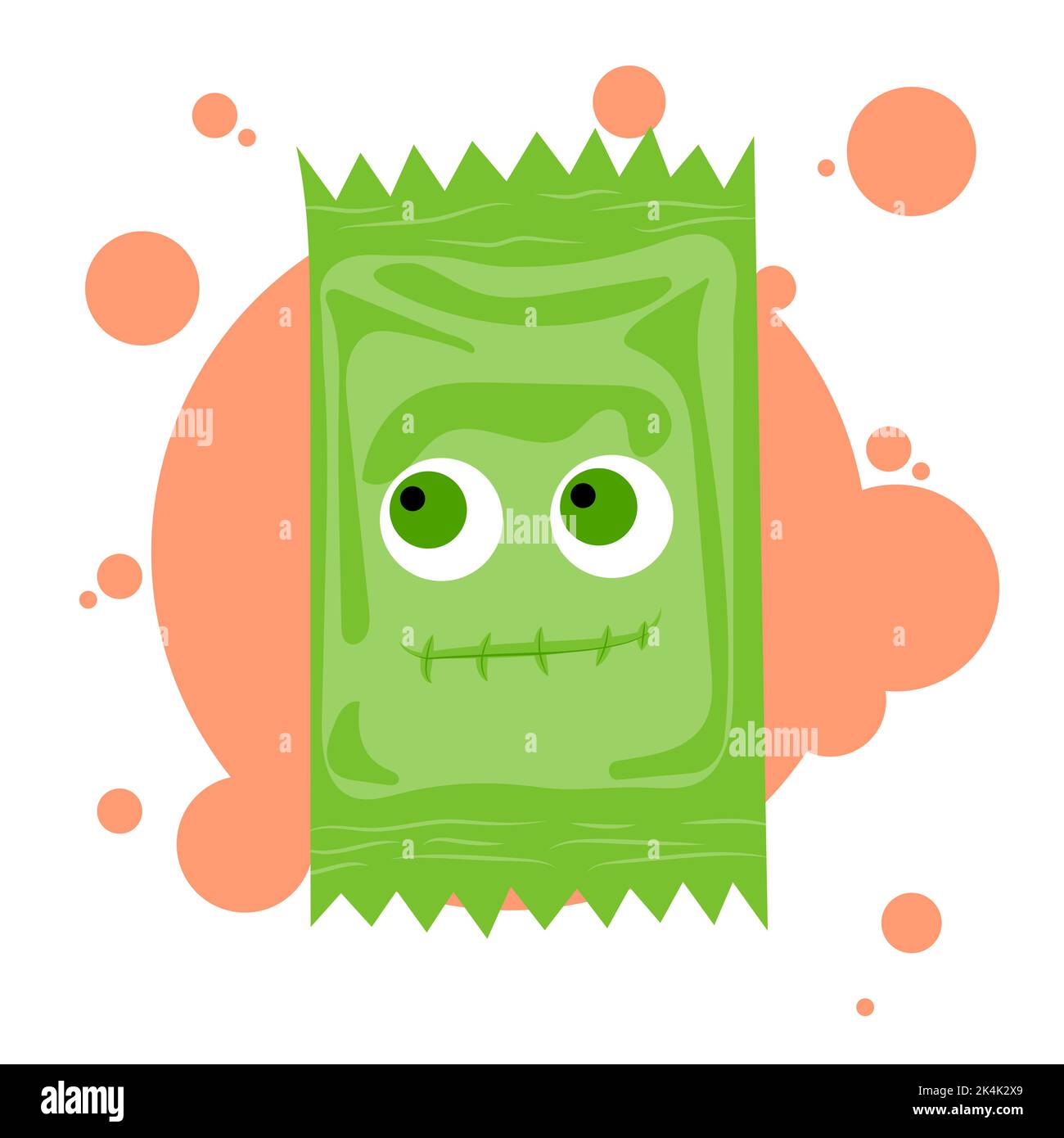 Halloween Emoji of candy monster frankenstein. Smile and naughty face ...