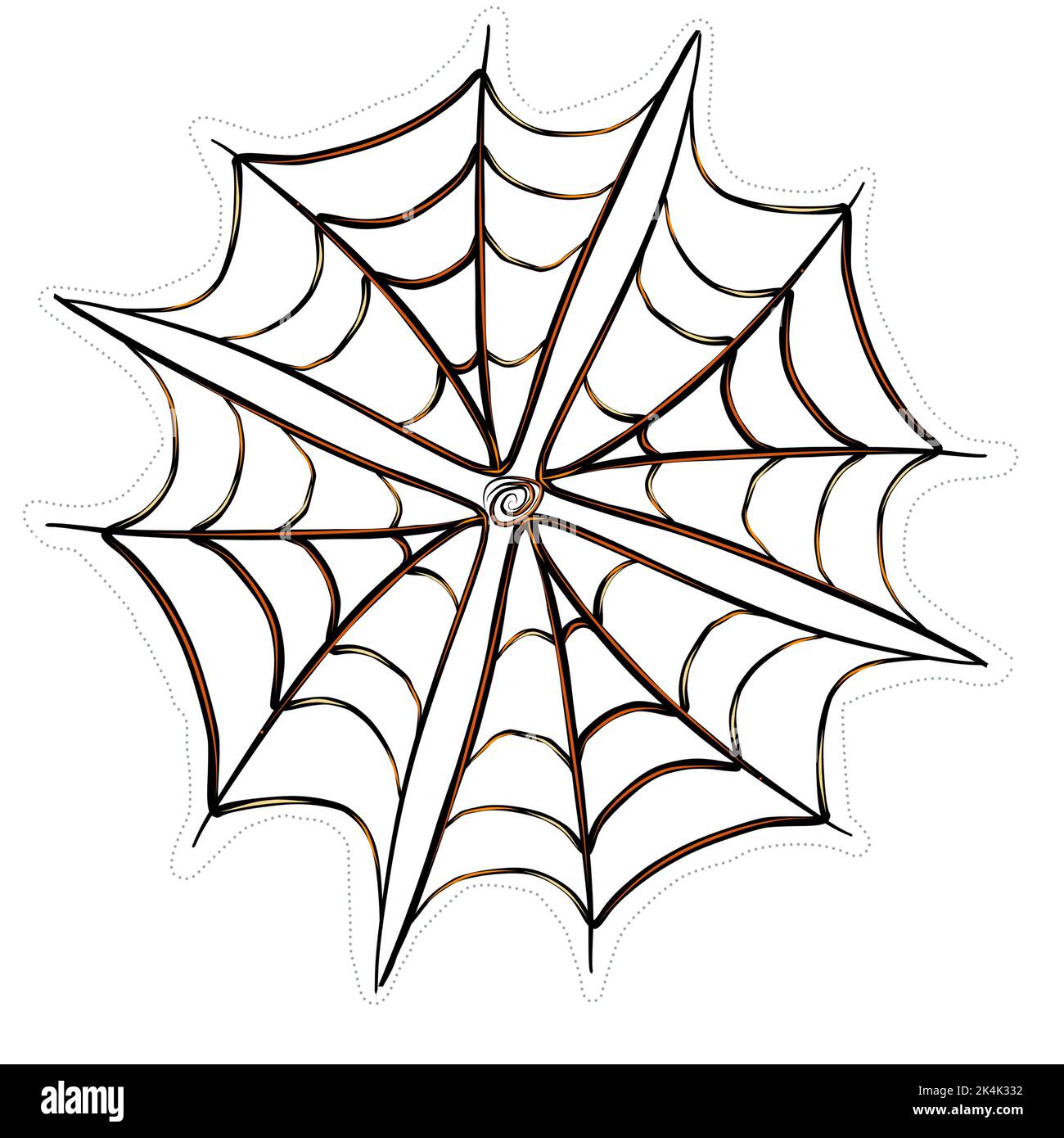 Cobweb round black. Vector illustration with transparent background ...