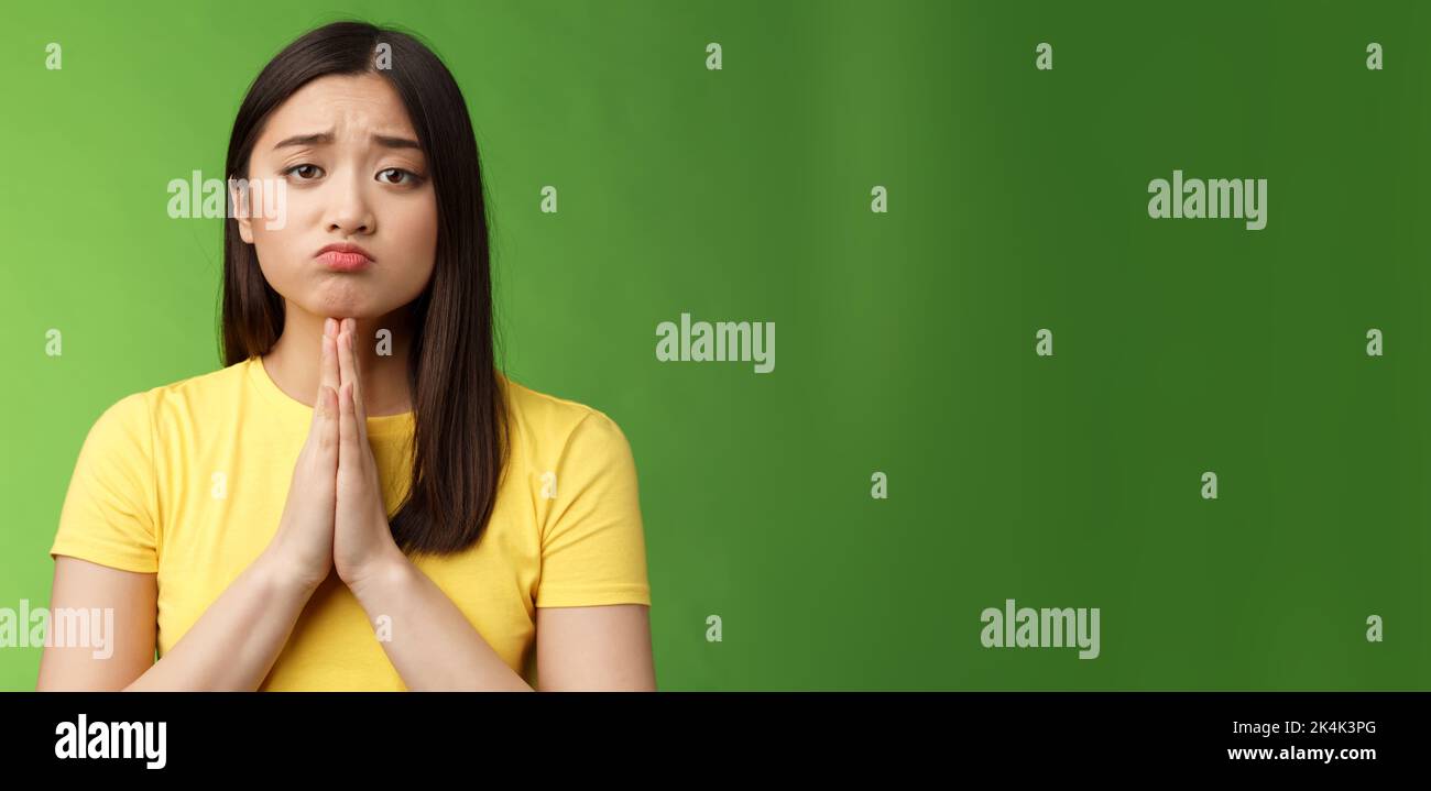 Cute innocent needy asian girlfriend begging help, asking favour ...