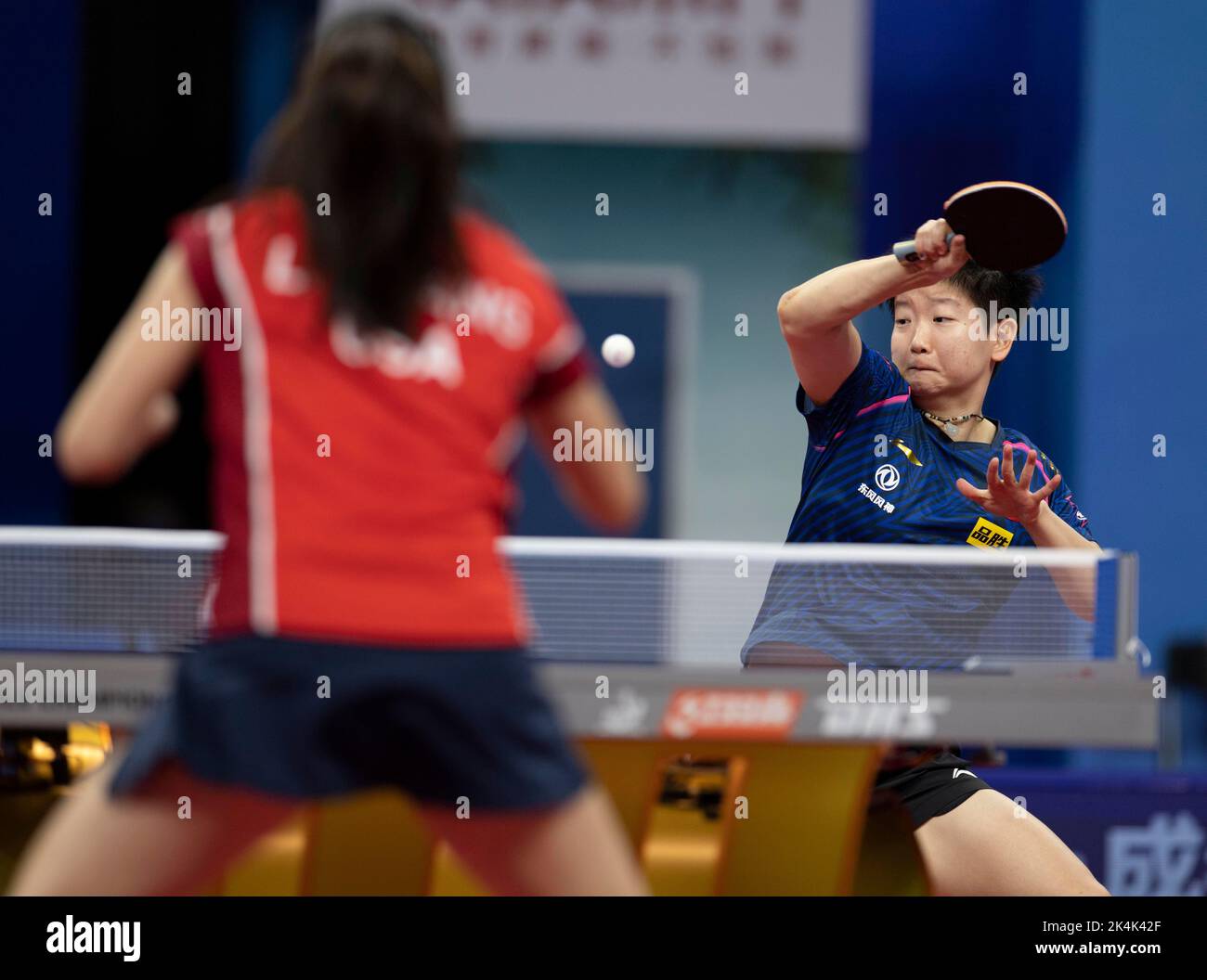 CHENGDU, CHINA - OCTOBER 3, 2022 - Sun Yingsha of China competes ...