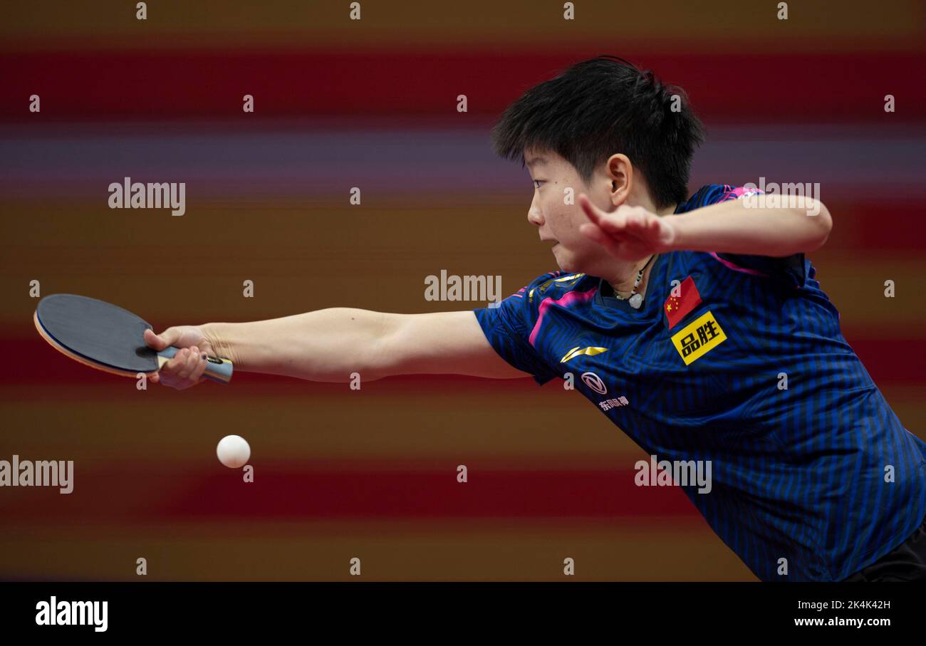 CHENGDU, CHINA - OCTOBER 3, 2022 - Sun Yingsha of China competes ...