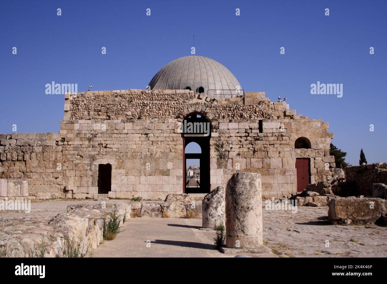 Entrance to the Umayyad Palace, Citadel Hill, Amman, Hashemite Kingdom ...