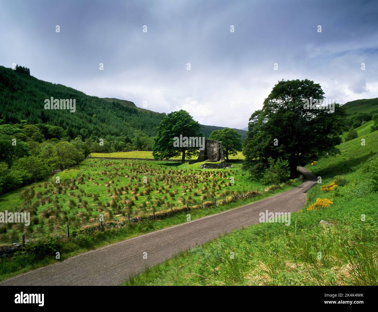 Dun Telve Broch, Glen Elg, Glenelg, Scotland. Looking west from higher ...