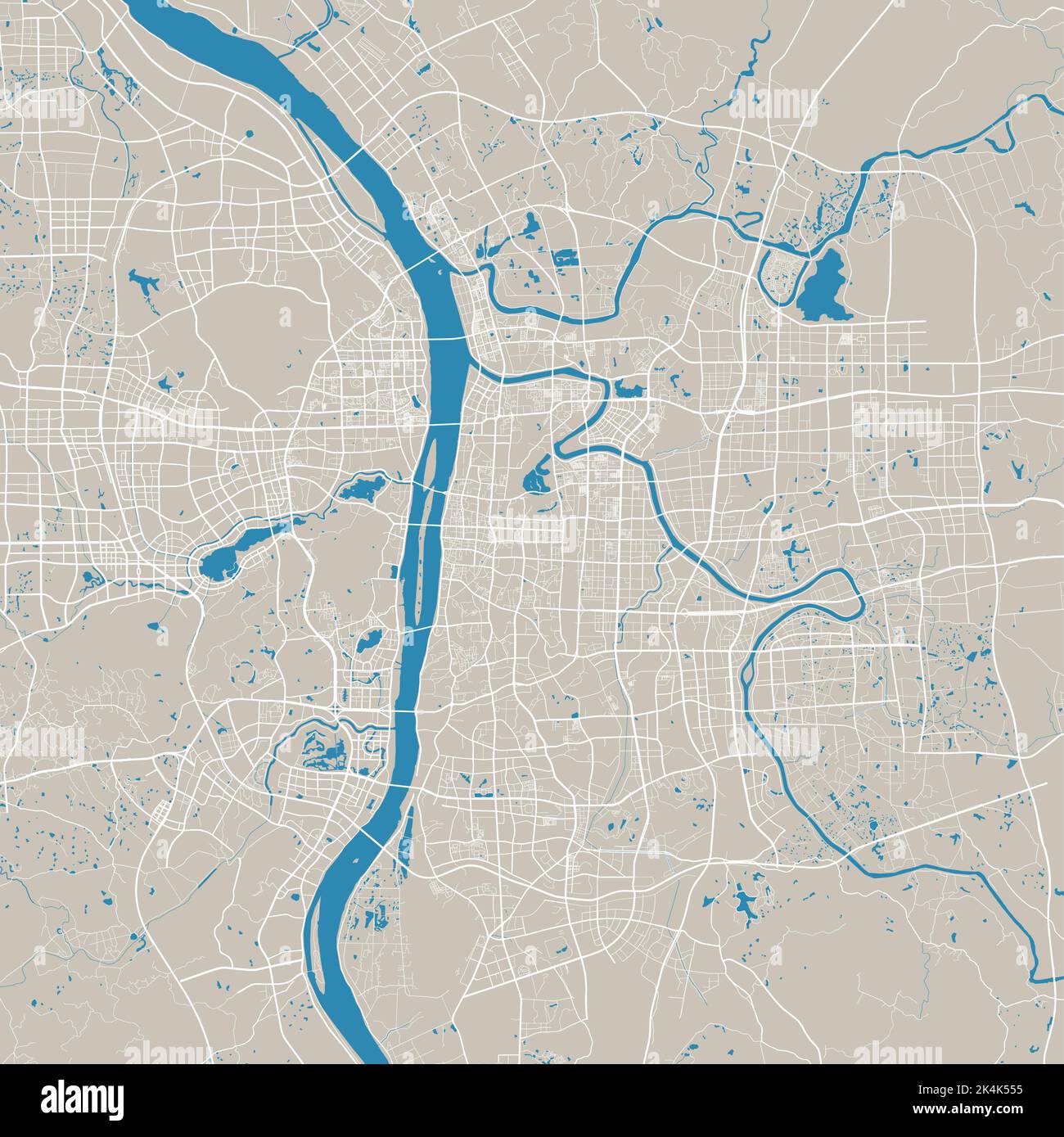Changsha map. Detailed map of Changsha city administrative area ...