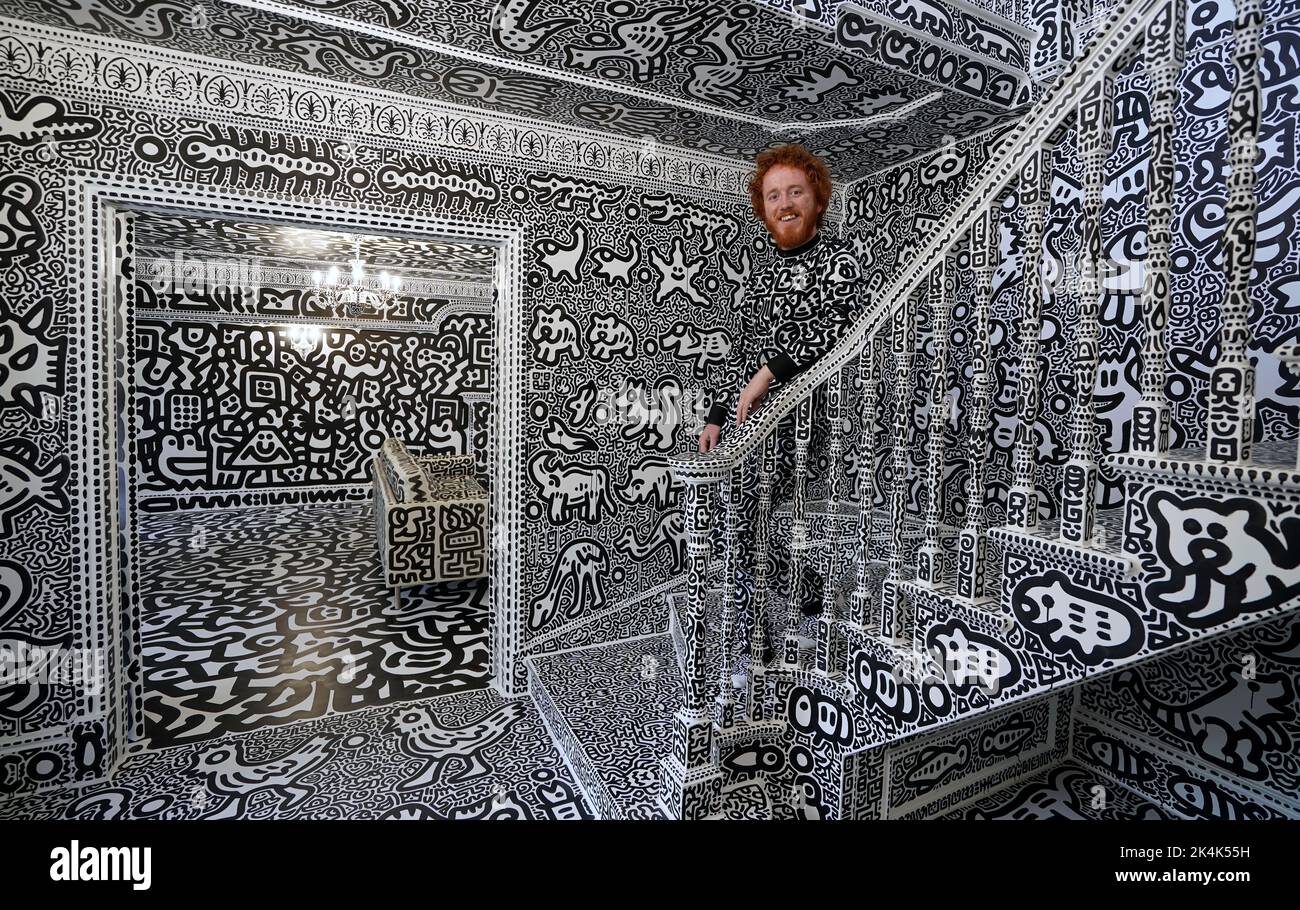 British artist Sam Cox, aka Mr Doodle, reveals the Doodle House, a ...
