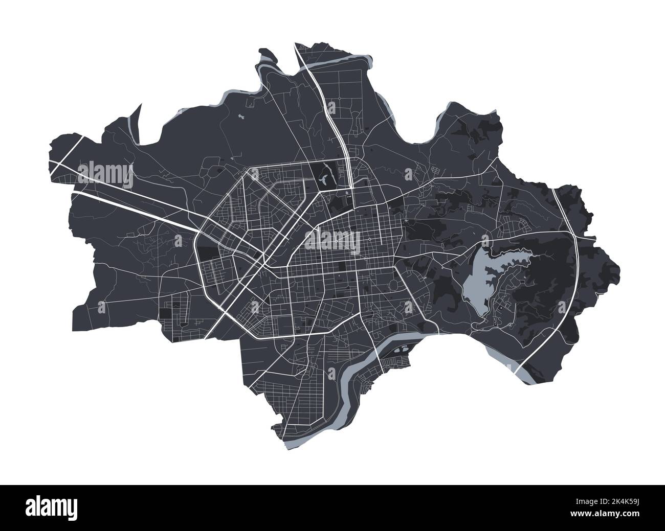 Chiayi vector map. Detailed vector map of Chiayi city administrative ...