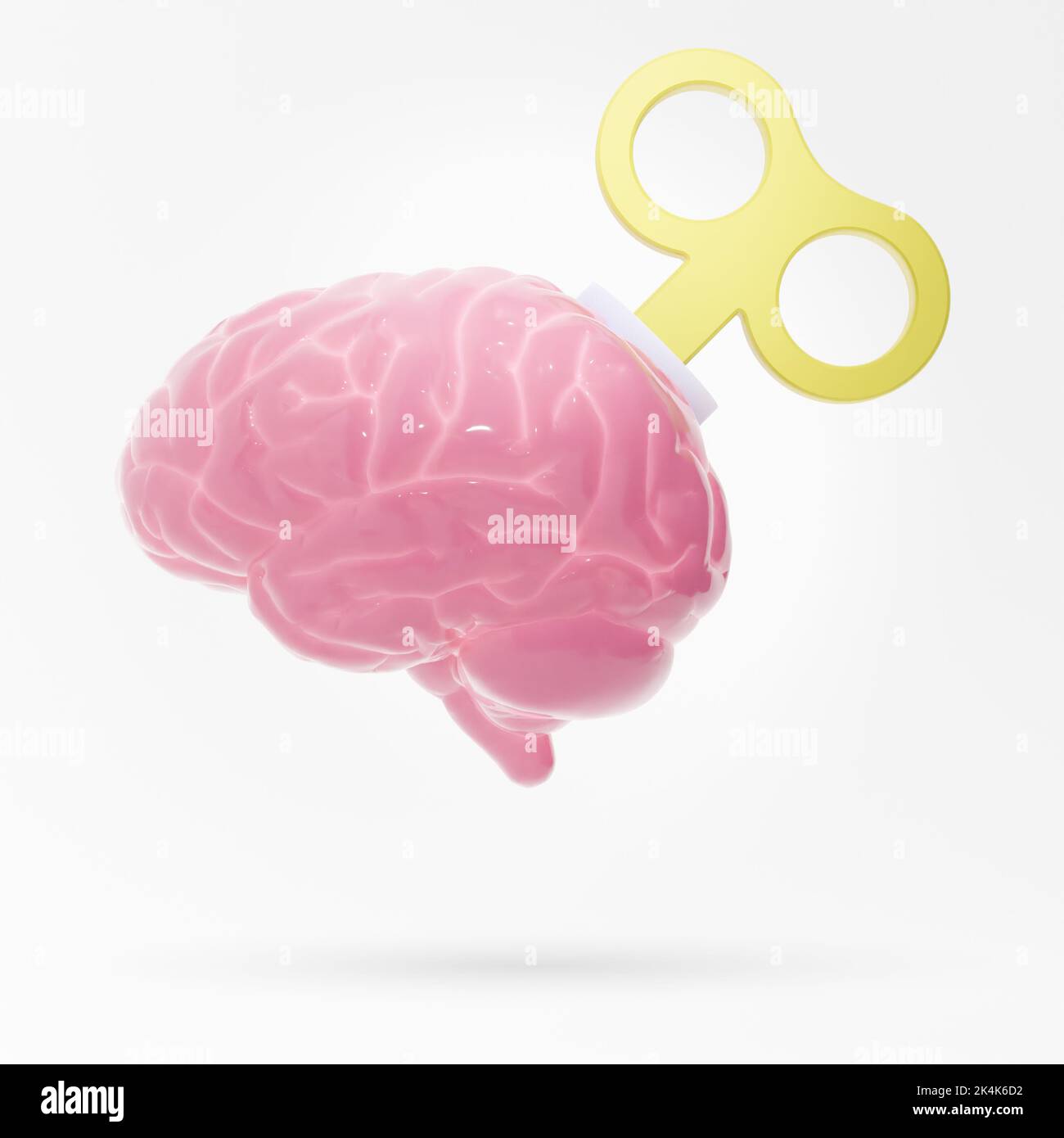 3D Rendering of a Toy Brain with a Winding Mechanism Stock Photo - Alamy