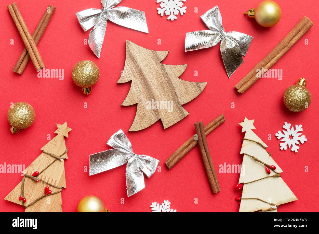 New Year composition white christmas snowflakes. Christmas decor ...