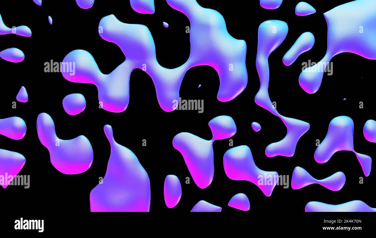 Fluid metallic drops y2k background. Dynamic iridescent retrowave ...