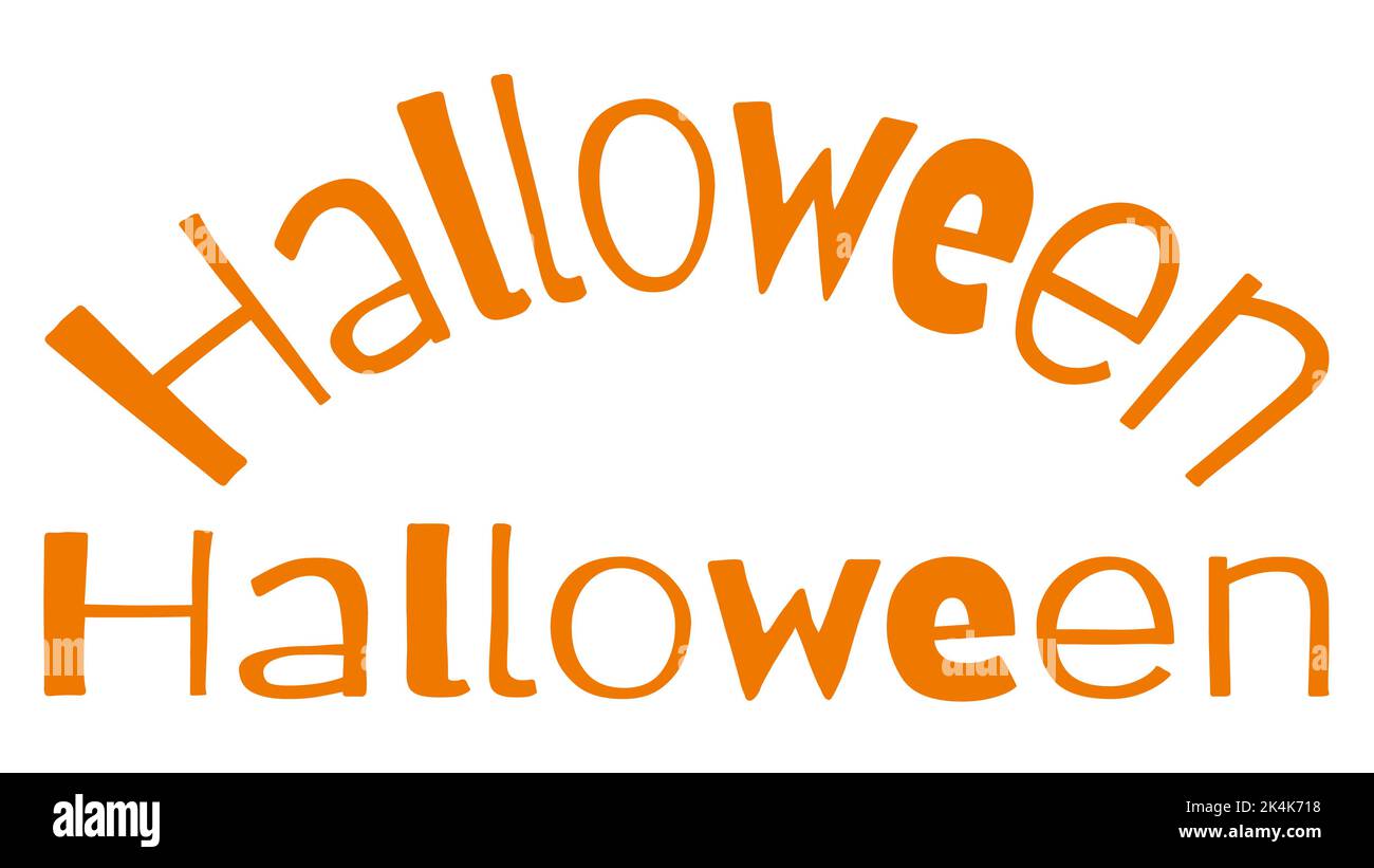 Halloween brown word isolated on white background. Vector design ...