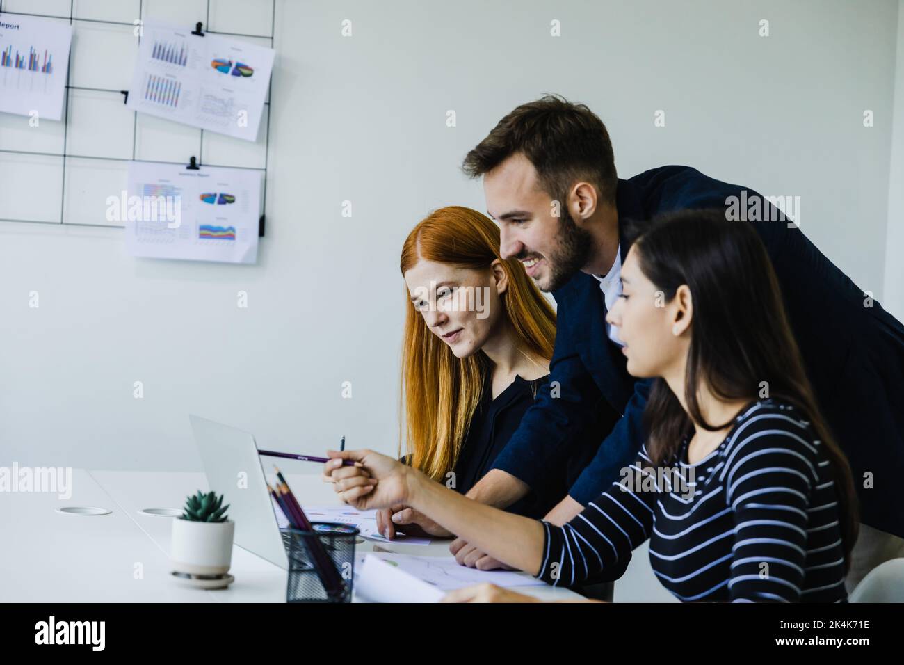 Brainstorming and collaboration in business, manager leader and boss ...