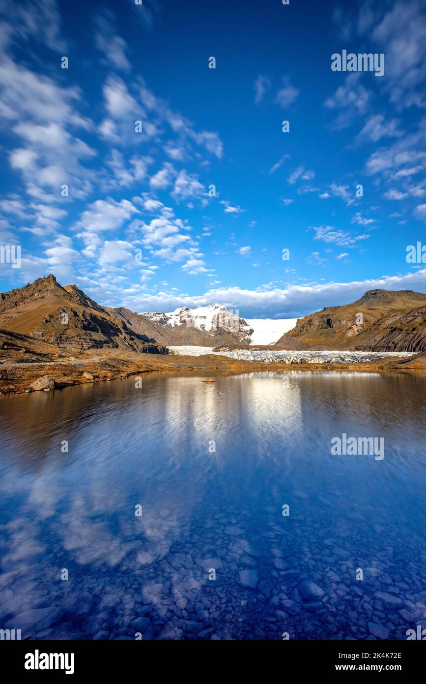 Svinafellsjokull, an outlet glacier of Vatnajokull, the largest ice cap ...