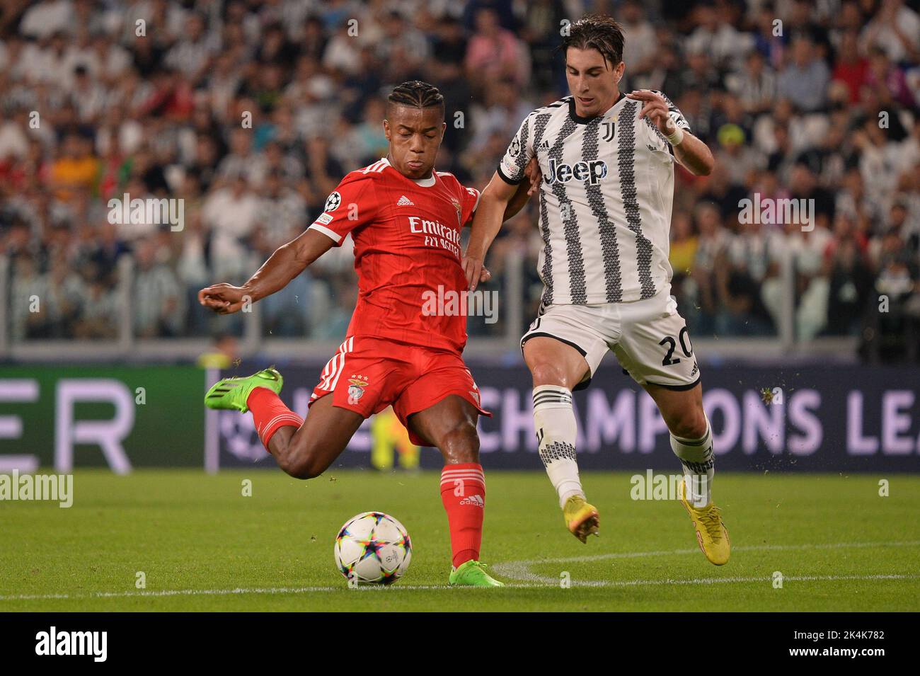 David Neres (SL Benfica), Fabio Miretti (Juventus) during the UEFA ... David Neres (SL Benfica), Fabio Miretti (Juventus) during the UEFA ...