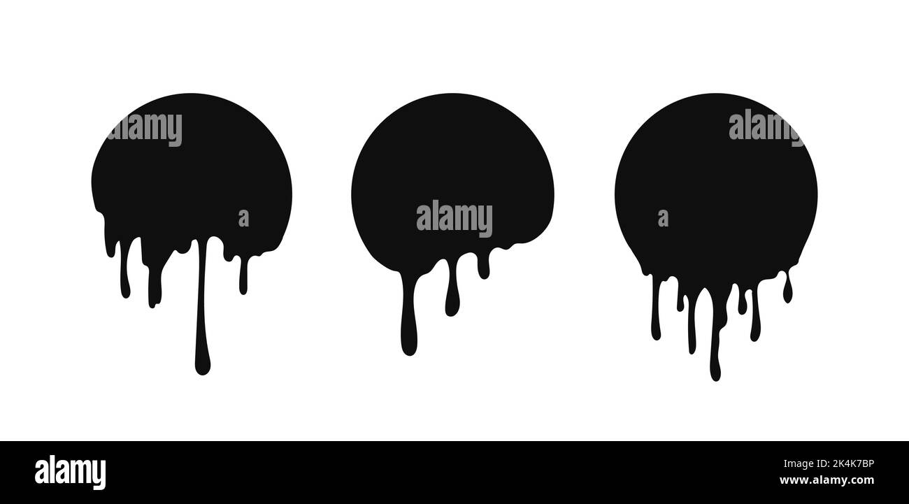 Black dripping stickers icon set Stock Vector Image & Art - Alamy