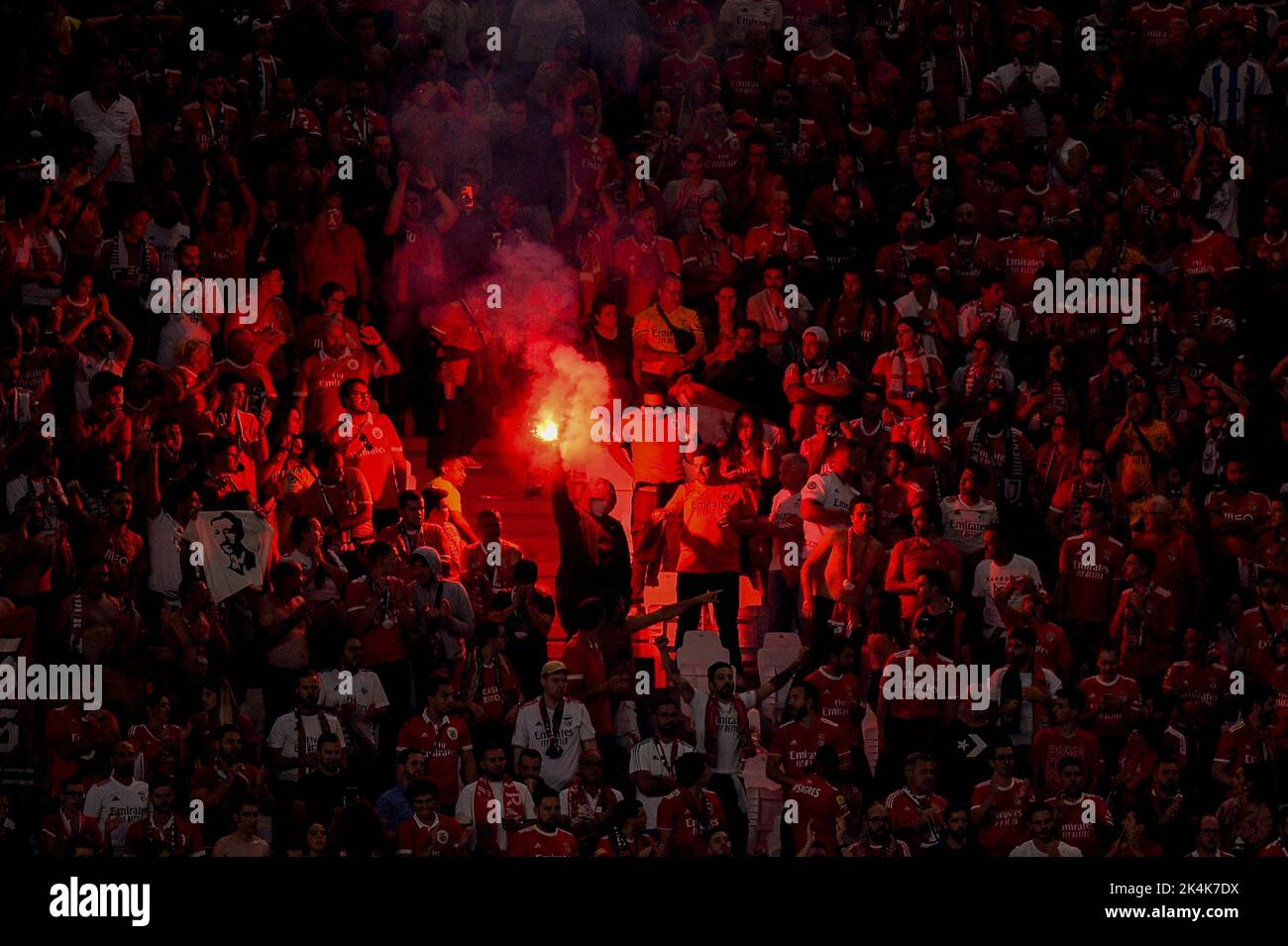 Benfica supporters use a bomb smokes during the UEFA Champions League ...