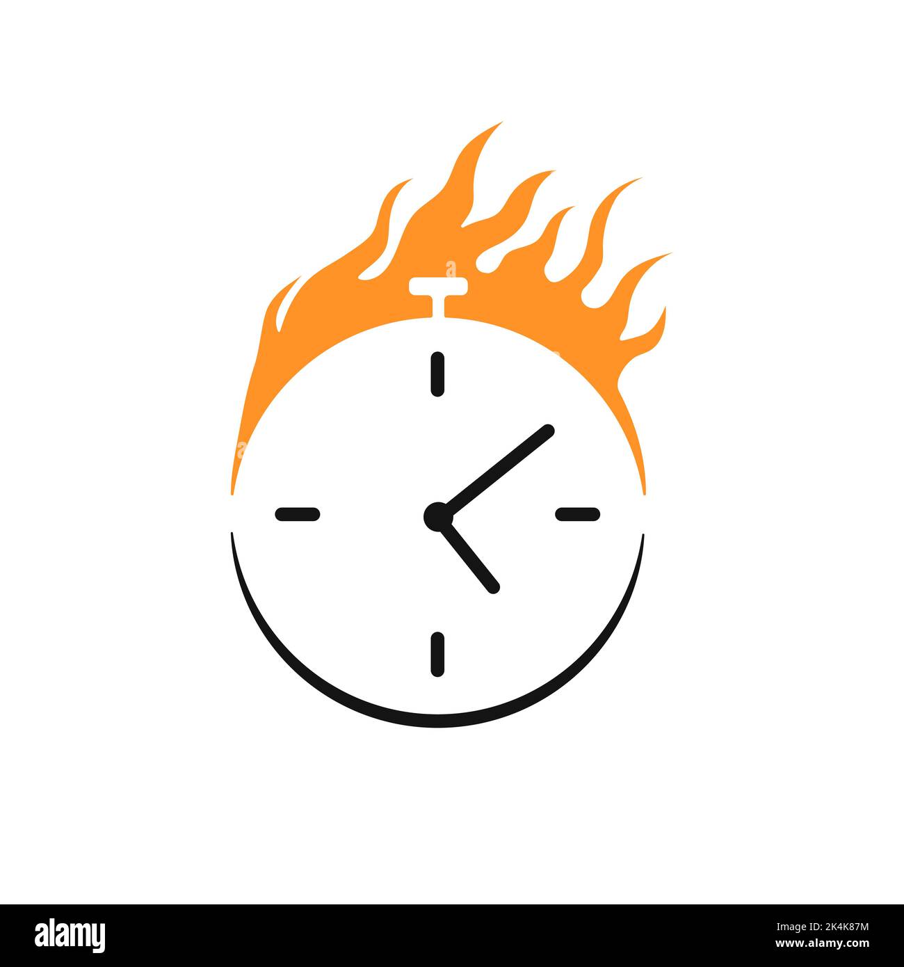 Burning clock icon. Symbolic project deadline Stock Vector Image & Art ...