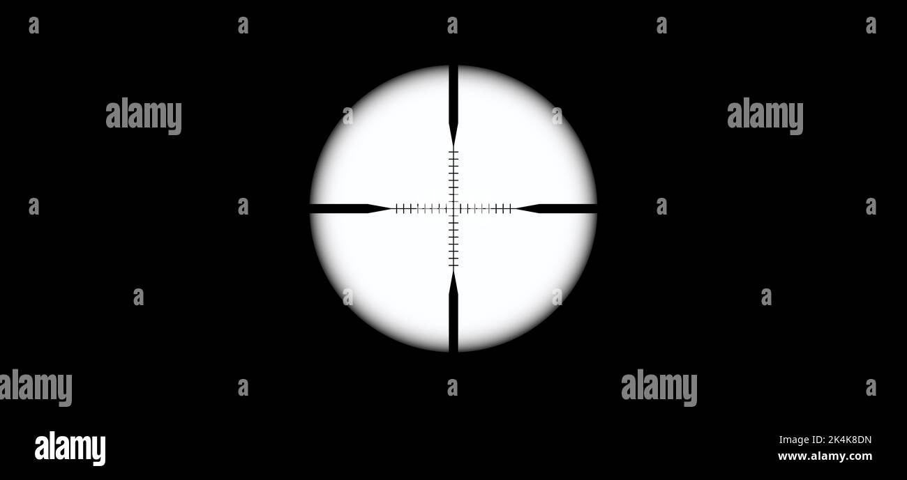 Sniper range. crosshairs. Point of view in the center. Sniper area ...