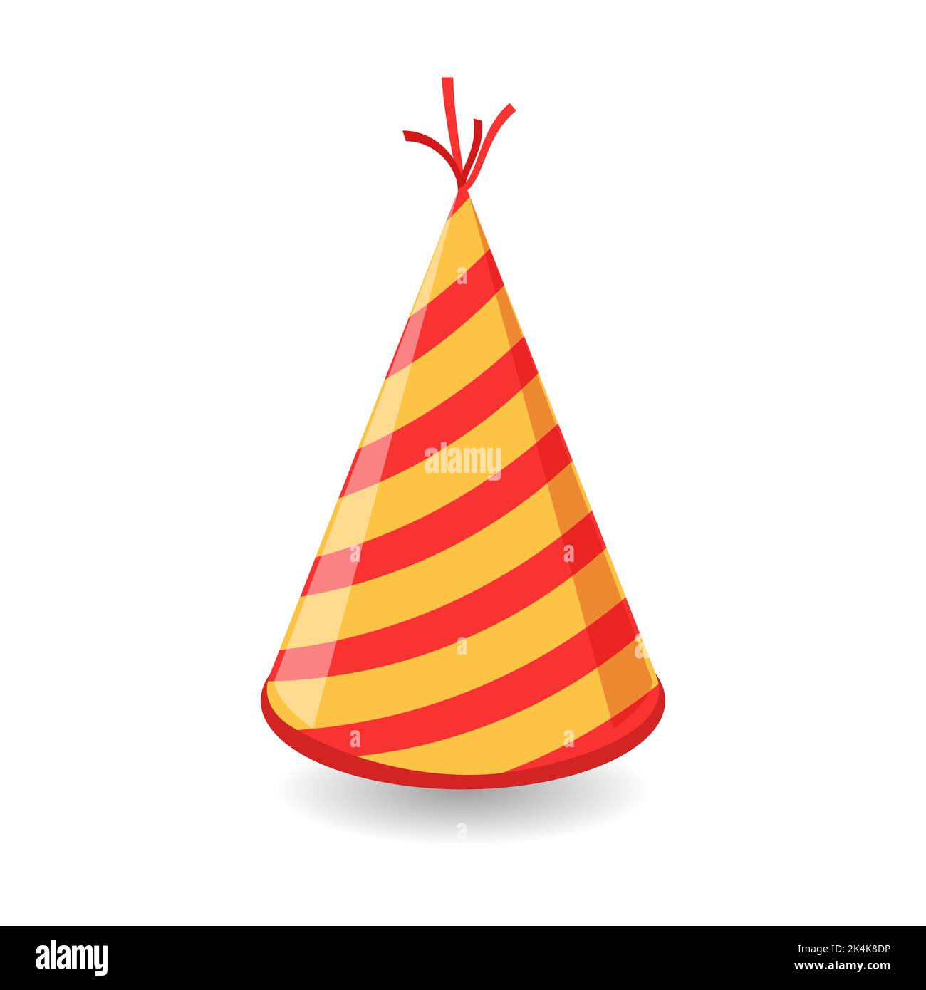 Striped hat cone for birthday icon Stock Vector Image & Art - Alamy