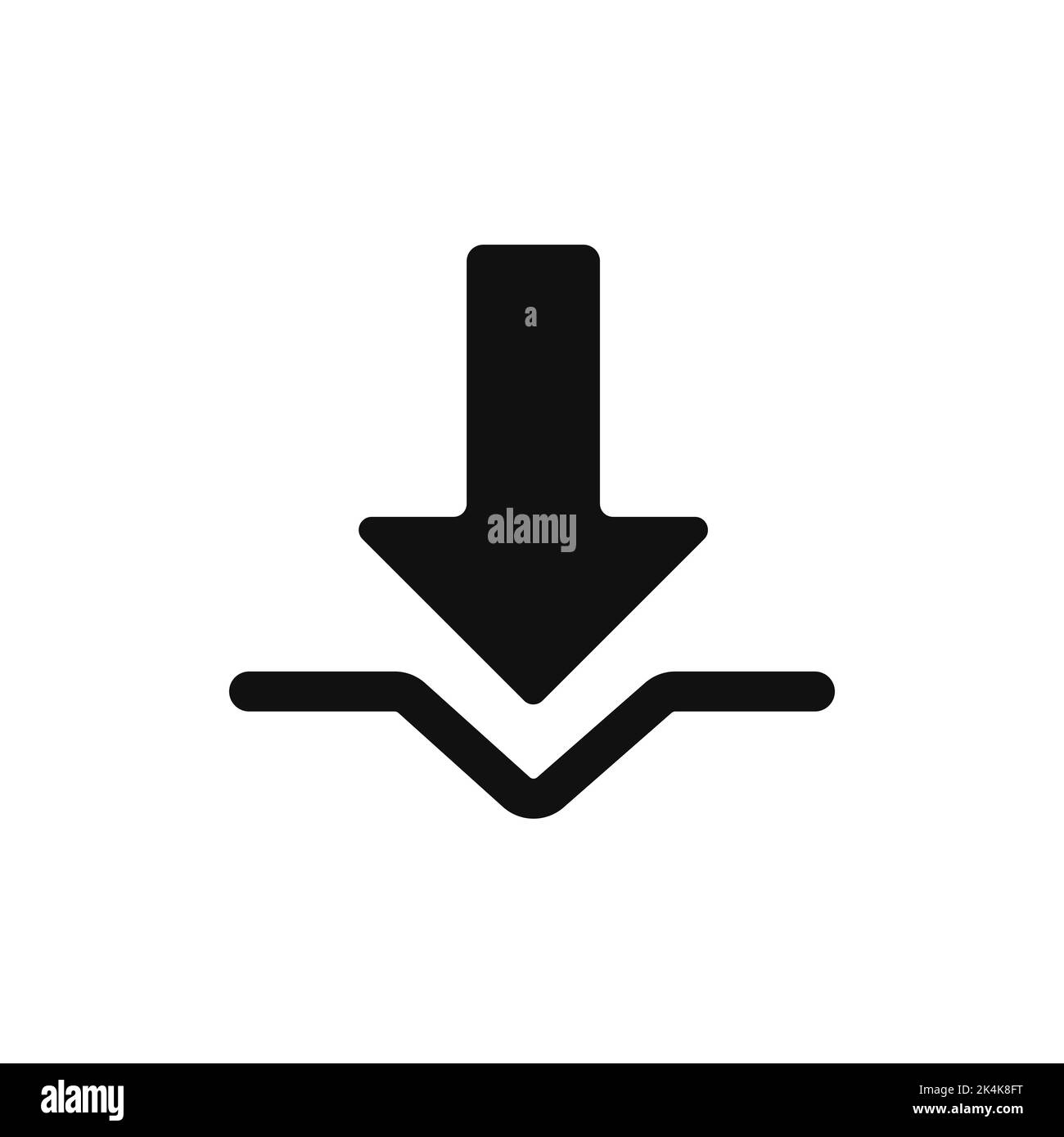 Download web files icon. Black down arrow as symbol of downloading Stock Vector Image & Art - Alamy