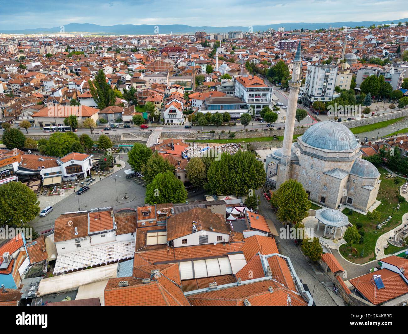 Prizren Old Town Aerial View. Sinan Pasha Mosque. Historic and ...