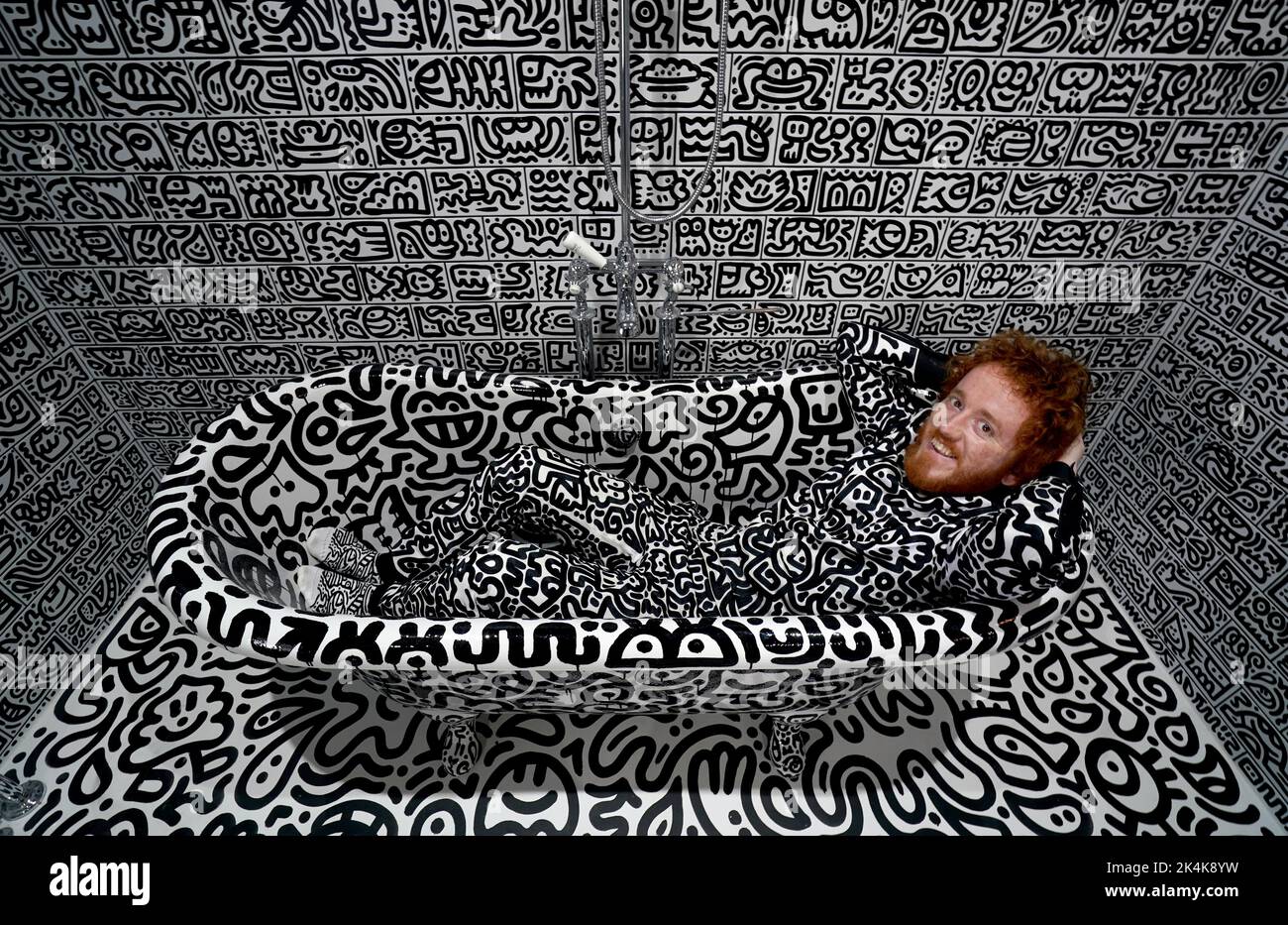 British artist Sam Cox, aka Mr Doodle, reveals the Doodle House, a ...