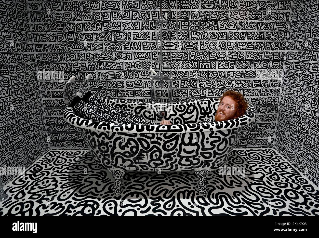 British artist Sam Cox, aka Mr Doodle, reveals the Doodle House, a ...