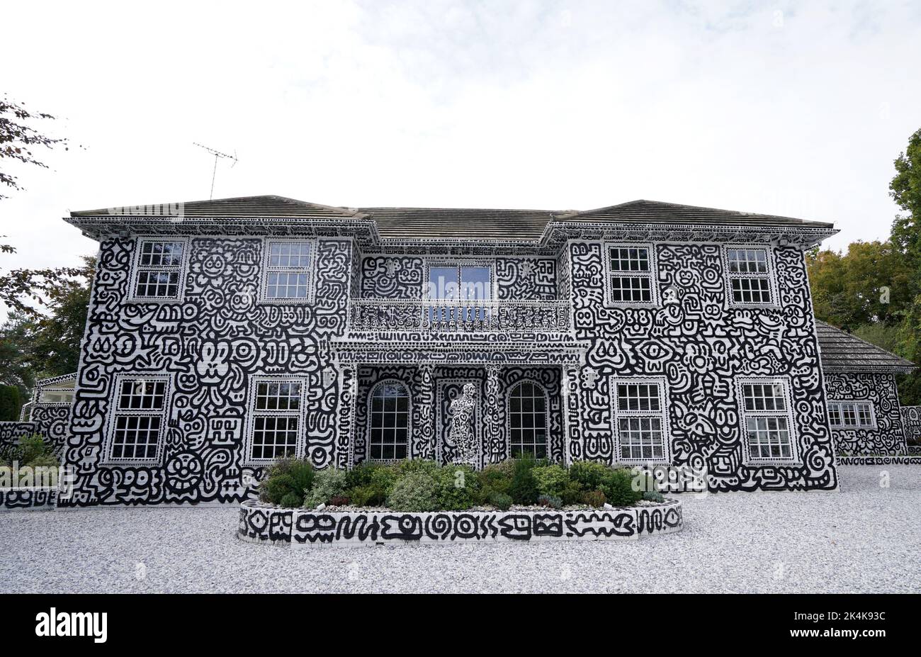 A view of the outside of British artists' Sam Cox, aka Mr Doodle, as he ...