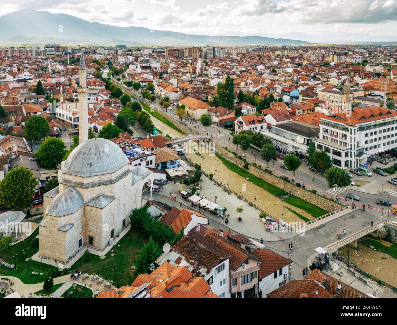 Prizren Old Town Aerial View. Sinan Pasha Mosque. Historic and ...