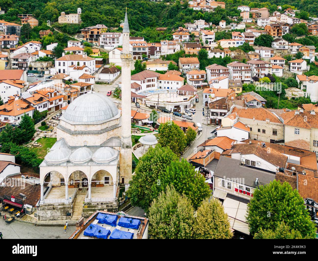 Prizren Old Town Aerial View. Sinan Pasha Mosque. Historic and ...