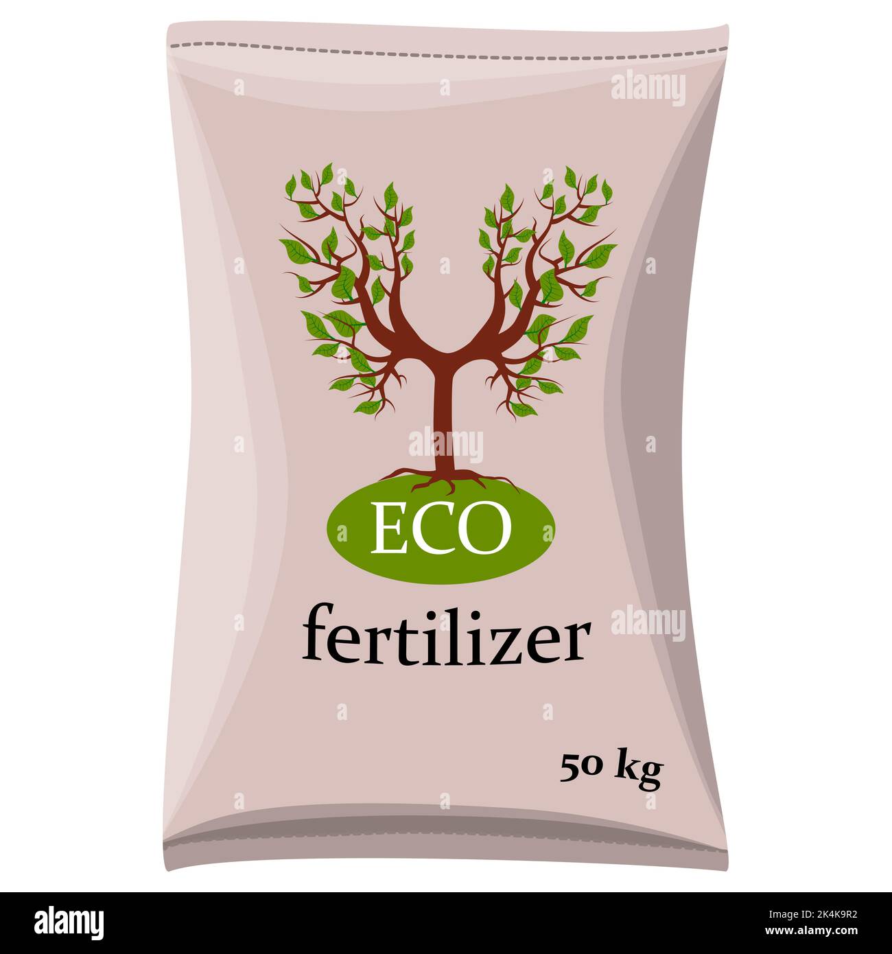 Bag with eco fertilizers isolated on white background. Vector design ...